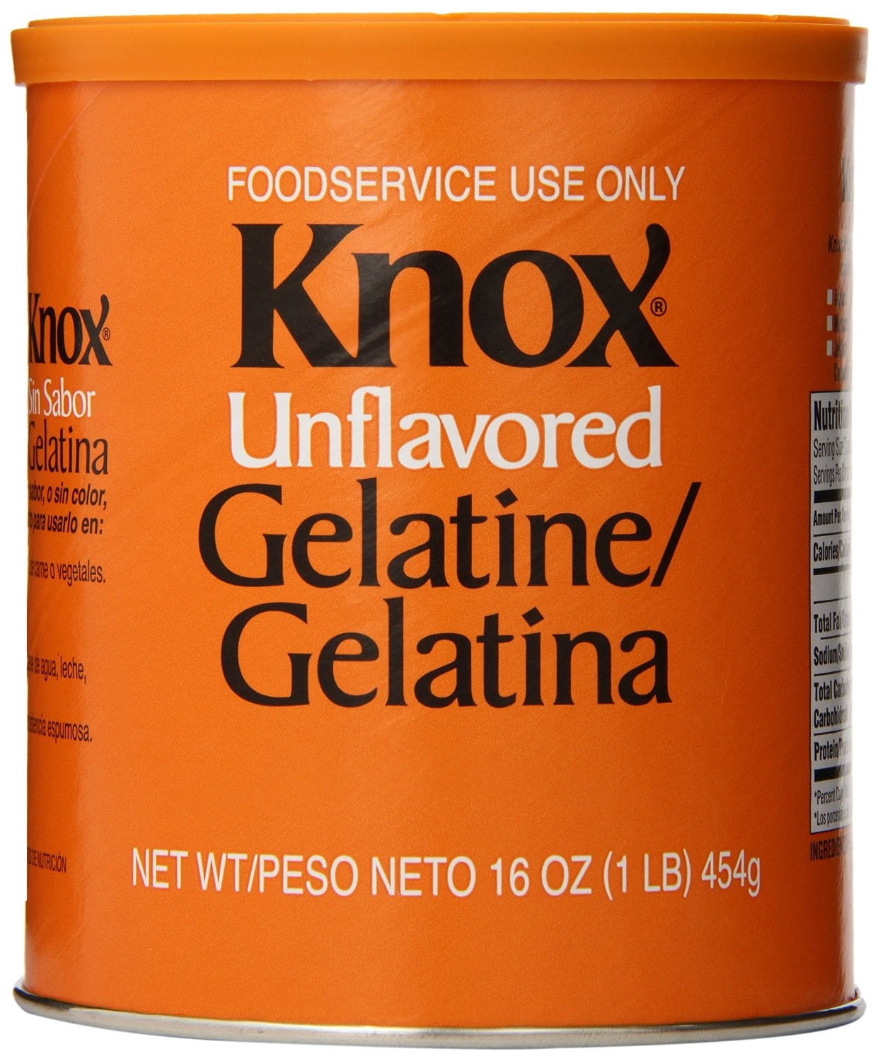 Knox Plain Gelatin Without Sugar, 16 oz Resealable Canister for ...