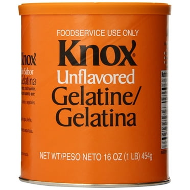 Knox Unflavored Gelatin Mix, 16 oz Resealable Bulk Container, Dessert ...