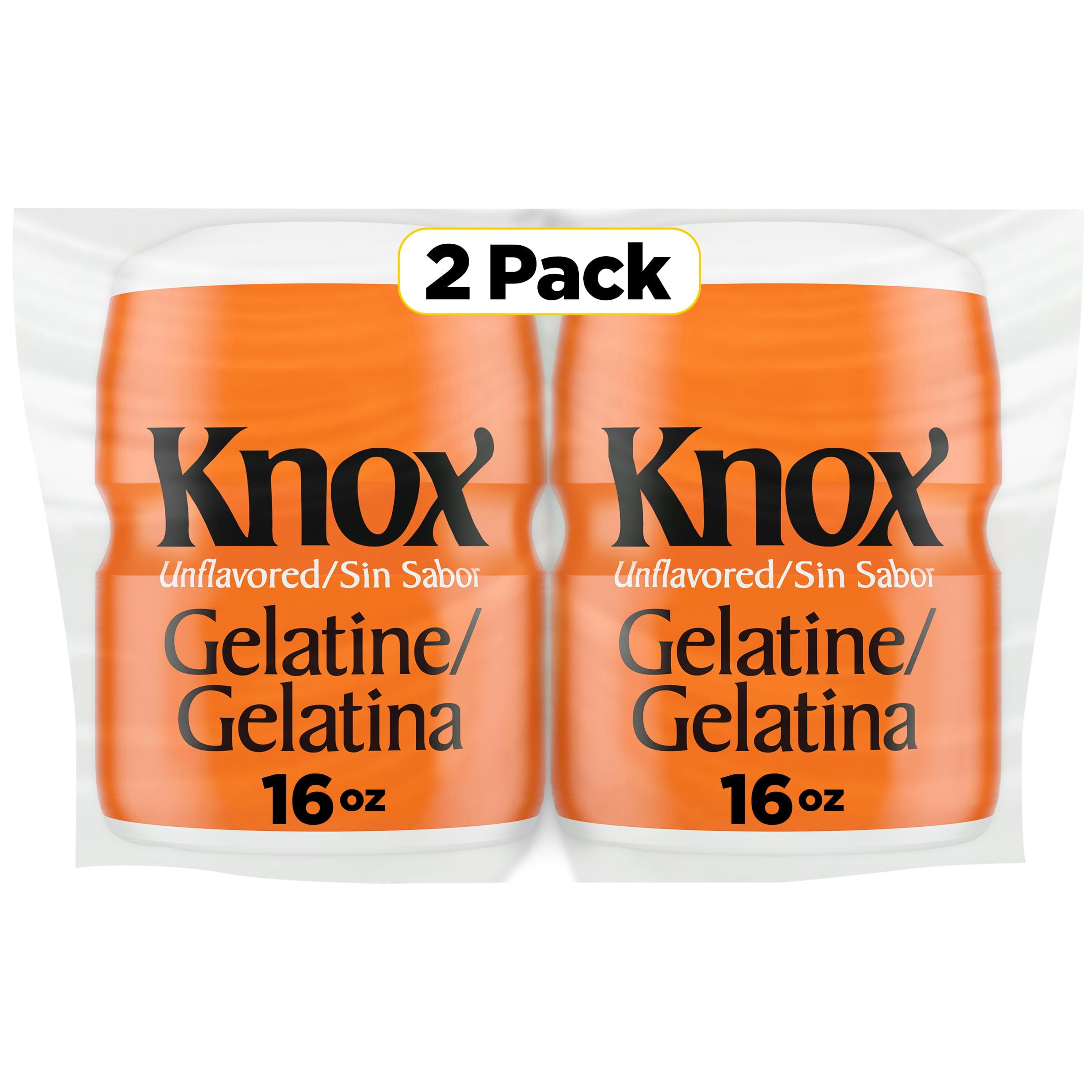 Knox Unflavored Gelatin, 2 VTF5 Ct Pack, 16 Oz Canisters - Walmart.com