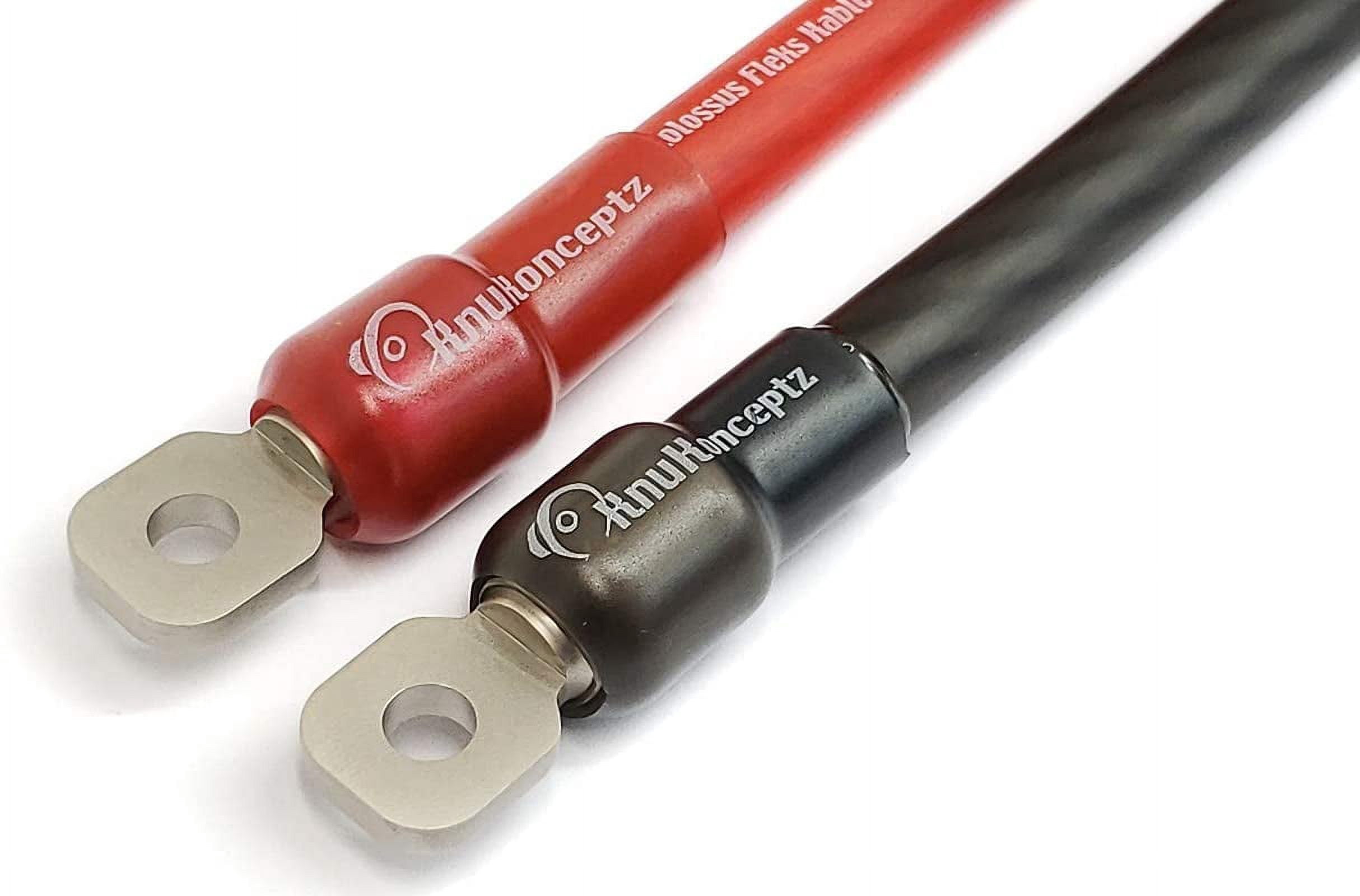 KnuKonceptz 0 Gauge Set Screw Ring Terminal Pair with Heat Shrink ...