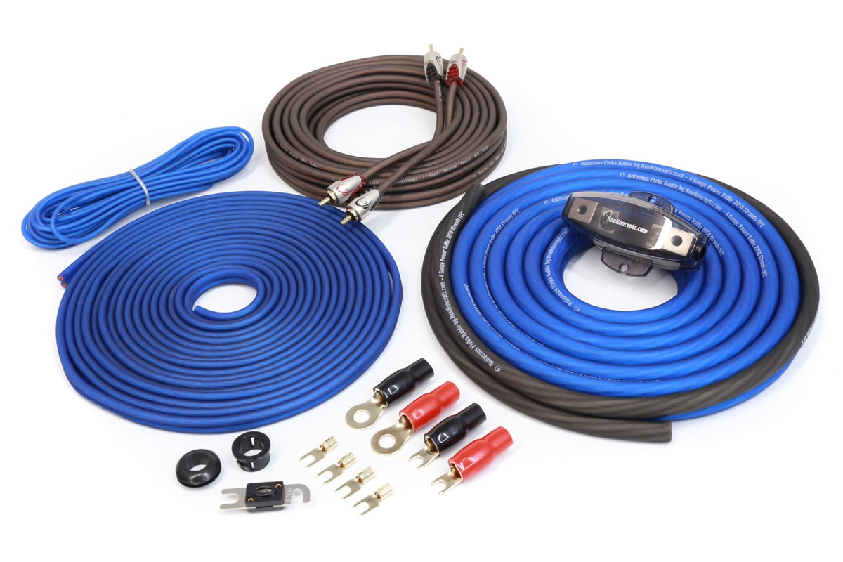 KnuKonceptz Complete 4 Gauge OFC Amplifier Installation Wiring Kit ...