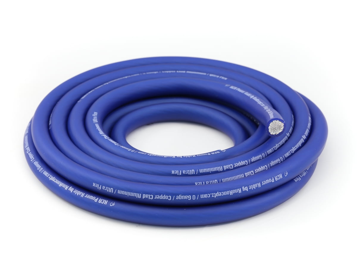 KnuKonceptz KCA Kable 1/0 Ultra Flex Blue CCA Power Wire / Ground Cable ...