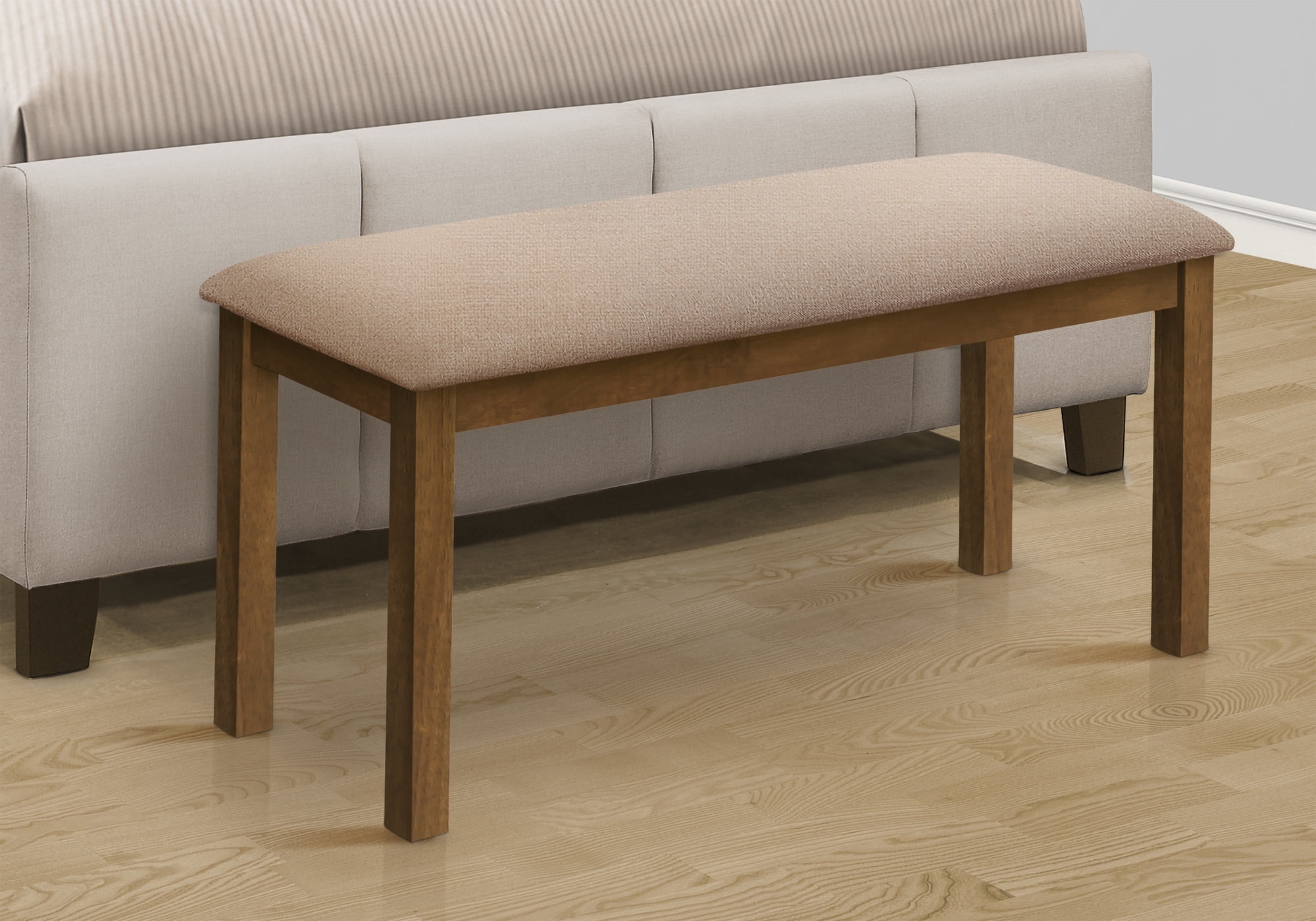 Knubmt 42" Rectangular Linen Upholstered Seat Wood Frame Dining Bench ...