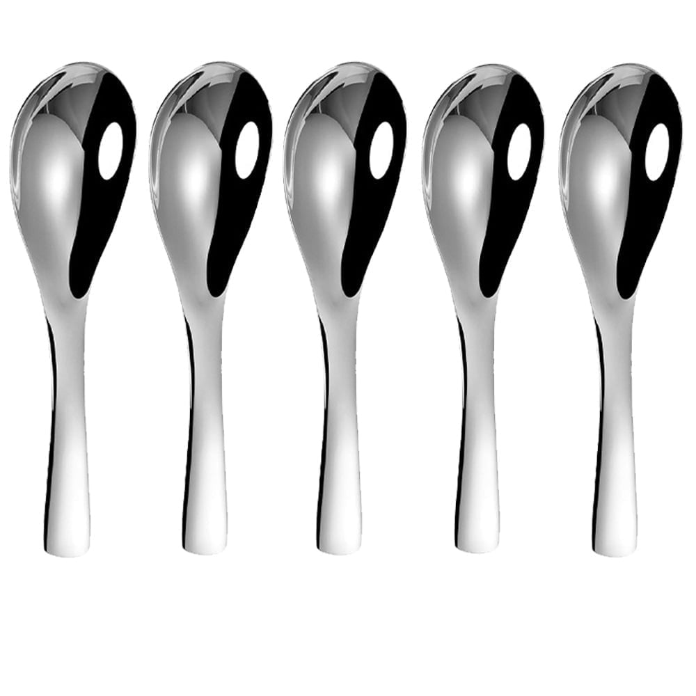Knubmt 5 Pcs Stainless Steel Spoons Silverware Dishwasher Set Soup ...