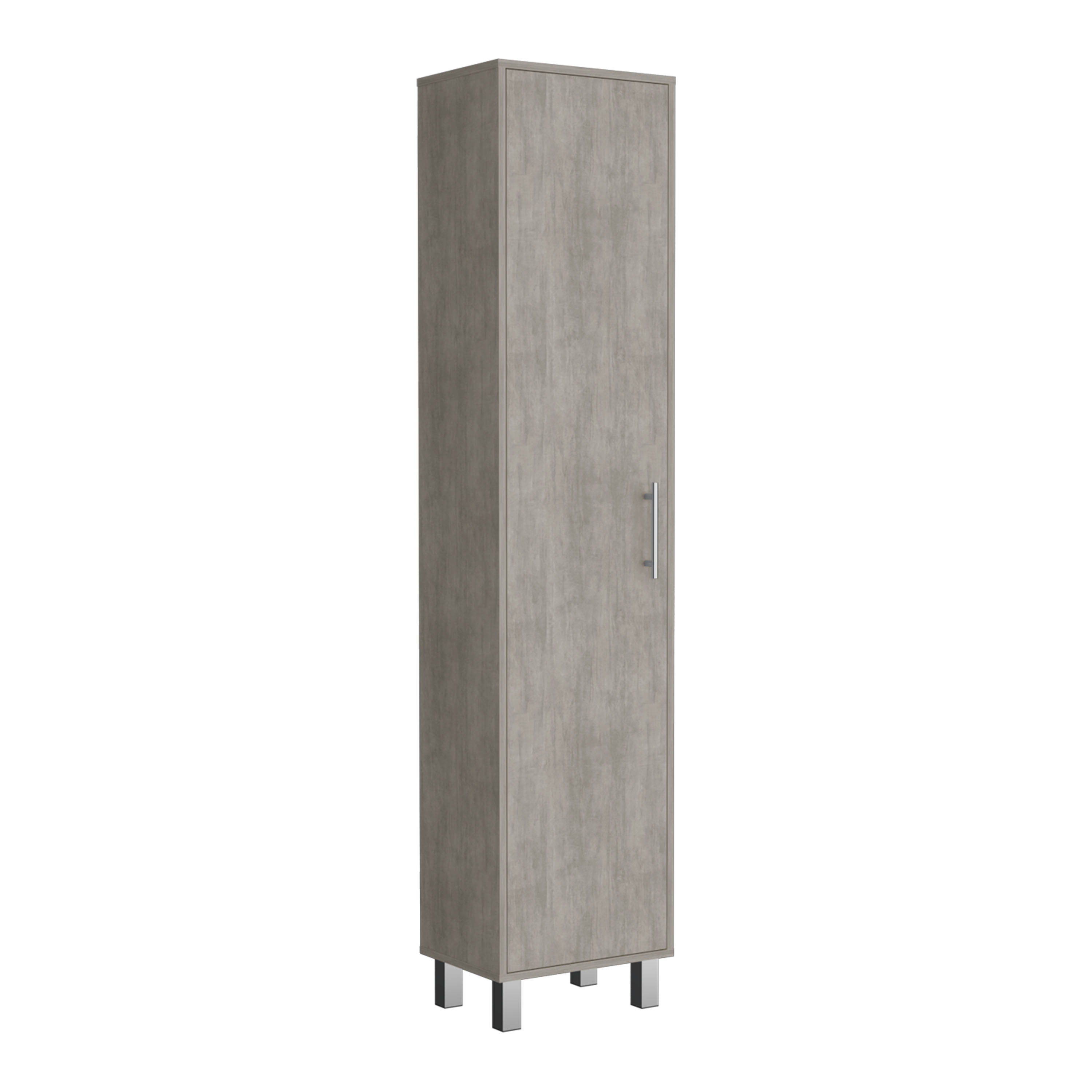Knubmt 5 Shelf Tall Storage Cabinet with 3 Hangers and Metal Handle ...