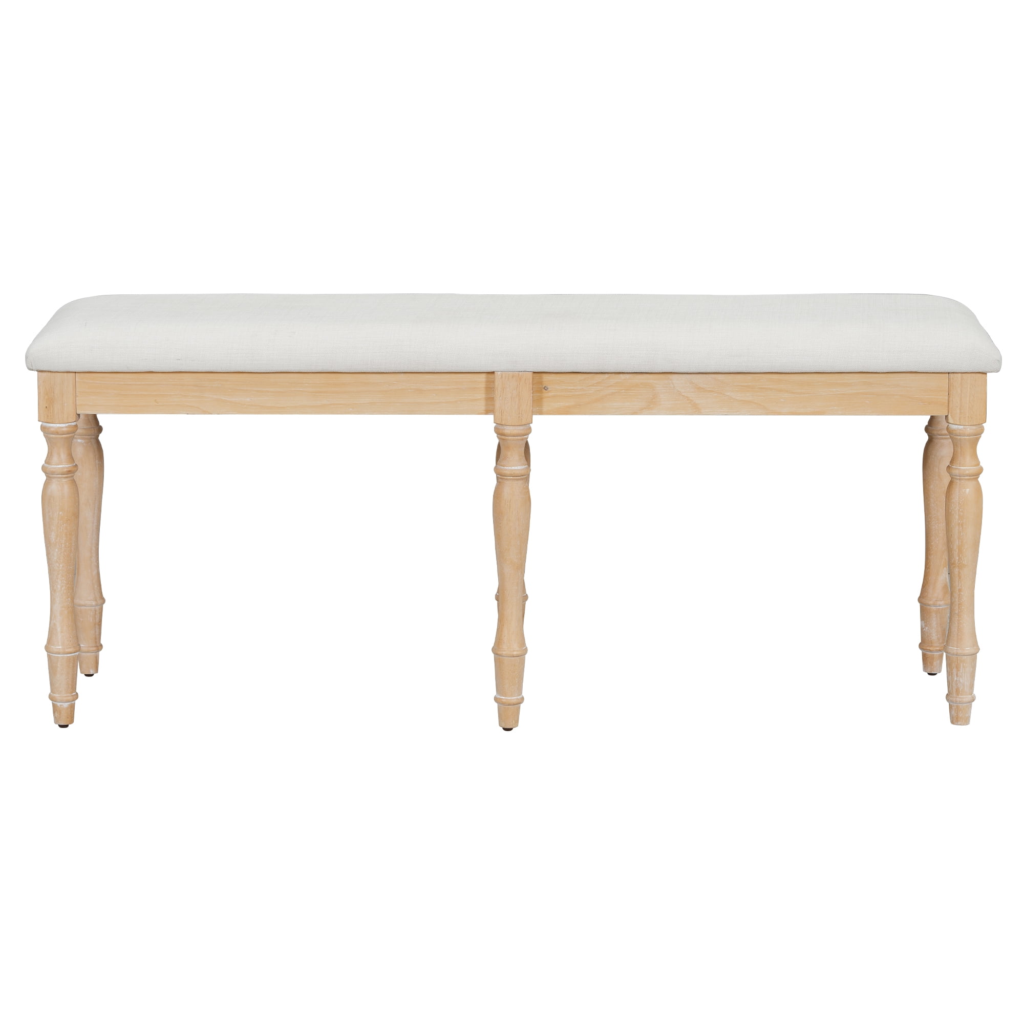 Knubmt 50.4inch Dining Bench with Solid Wood Legs, Wood Frame Dining ...