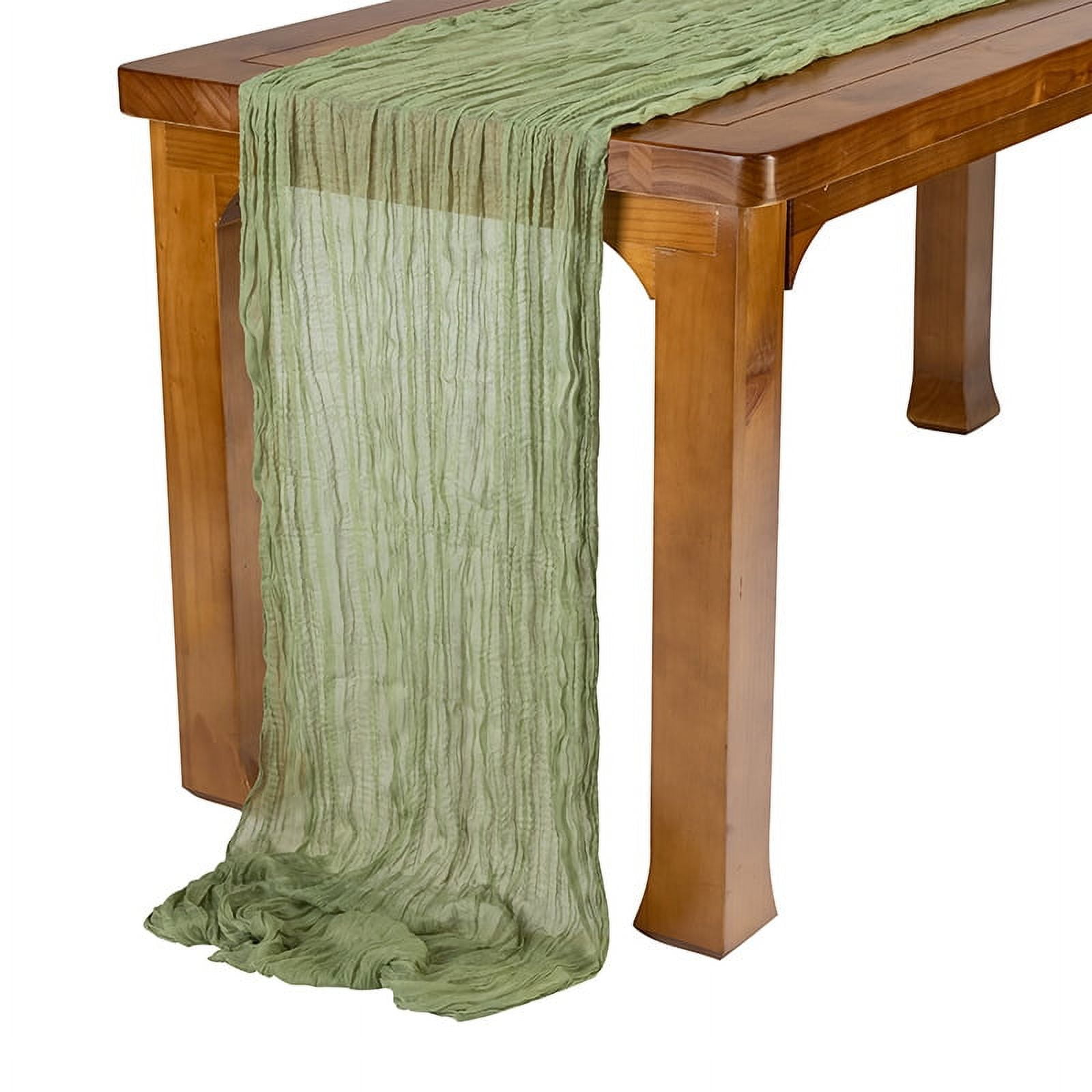 Knubmt Cheesecloth Table Runner Romantic Sheer Gauze Fabric Table ...