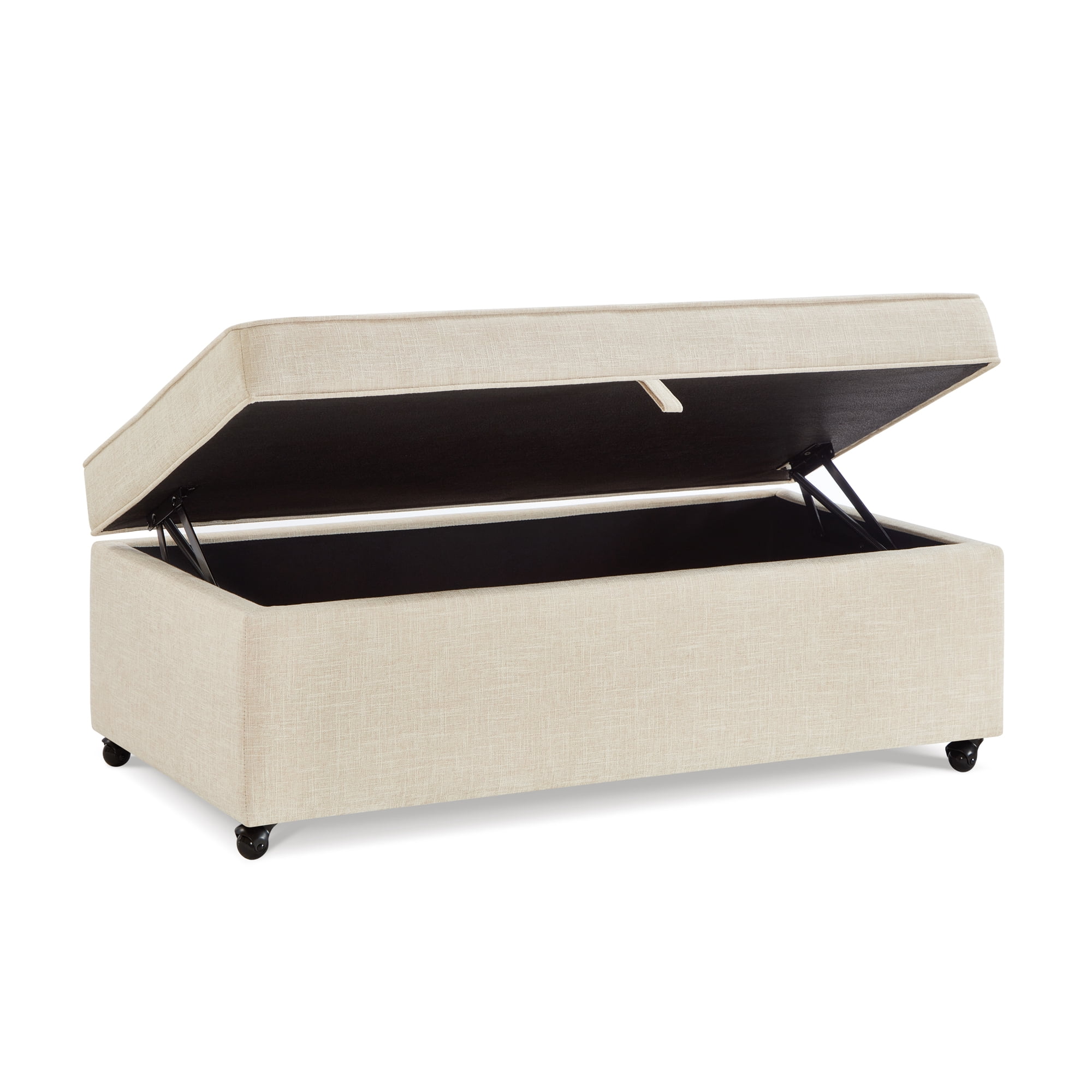 Knubmt Comfort Large Storage Bench with Wheels, PU Leather Storage ...