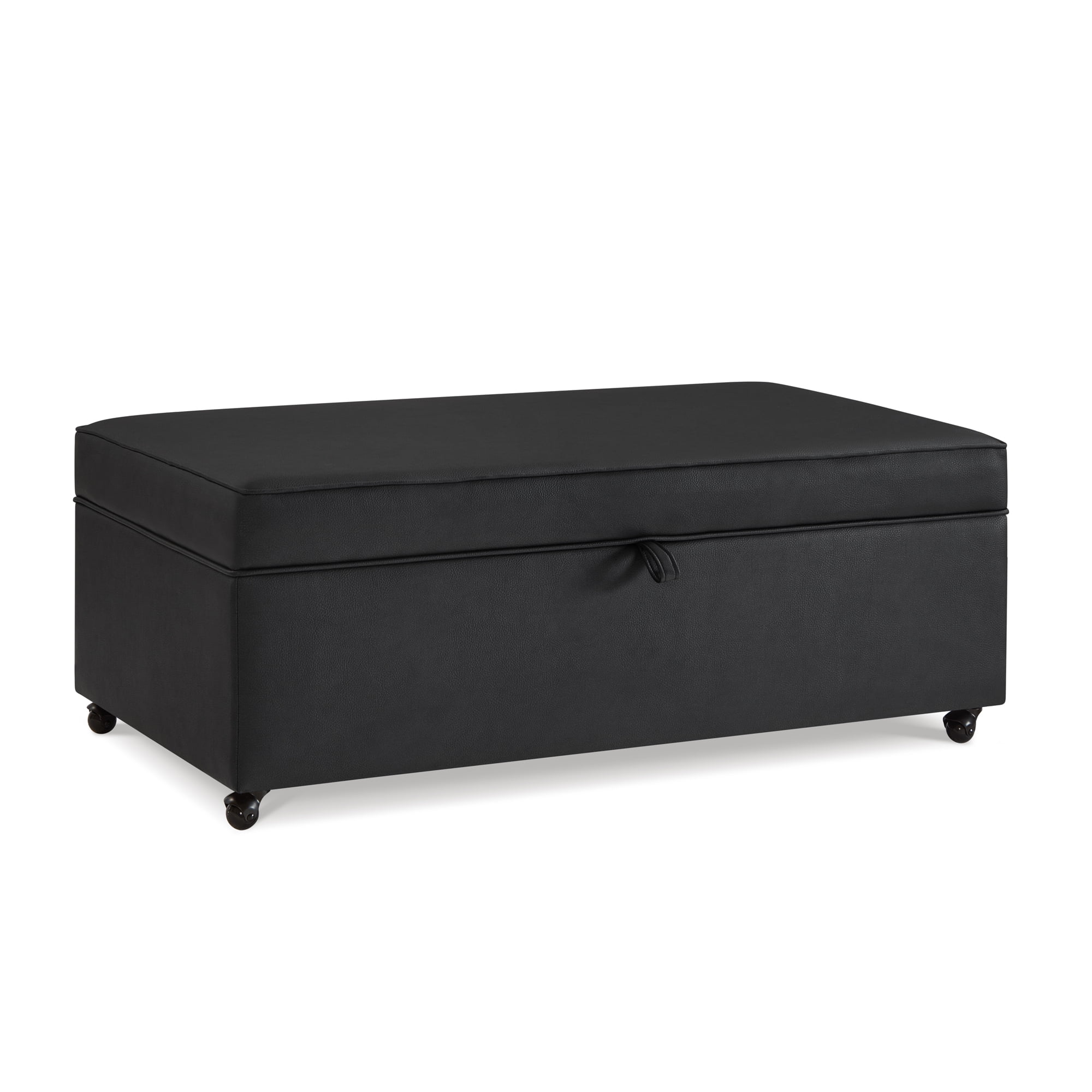 Knubmt Comfort Large Storage Bench with Wheels, PU Leather Storage ...