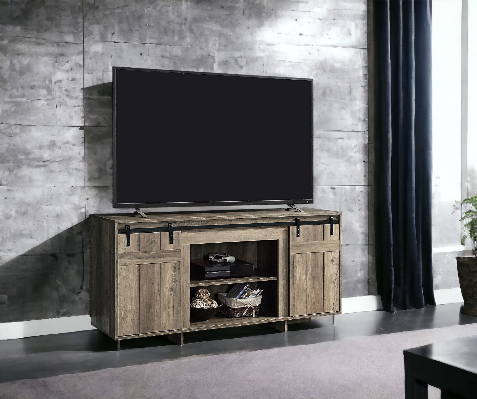 Knubmt Entertainment Center for TVs up to 60 Inch, Media TV Console ...