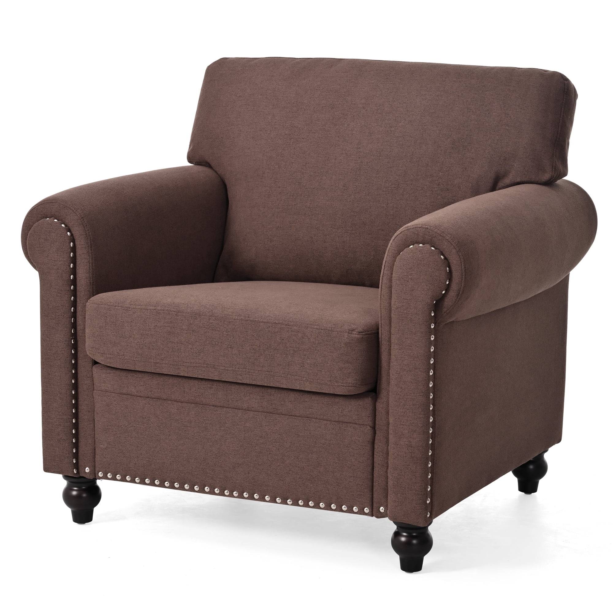 Knubmt Fabric Sofa Chair with Wood Legs, Single Seater Accent Chair ...