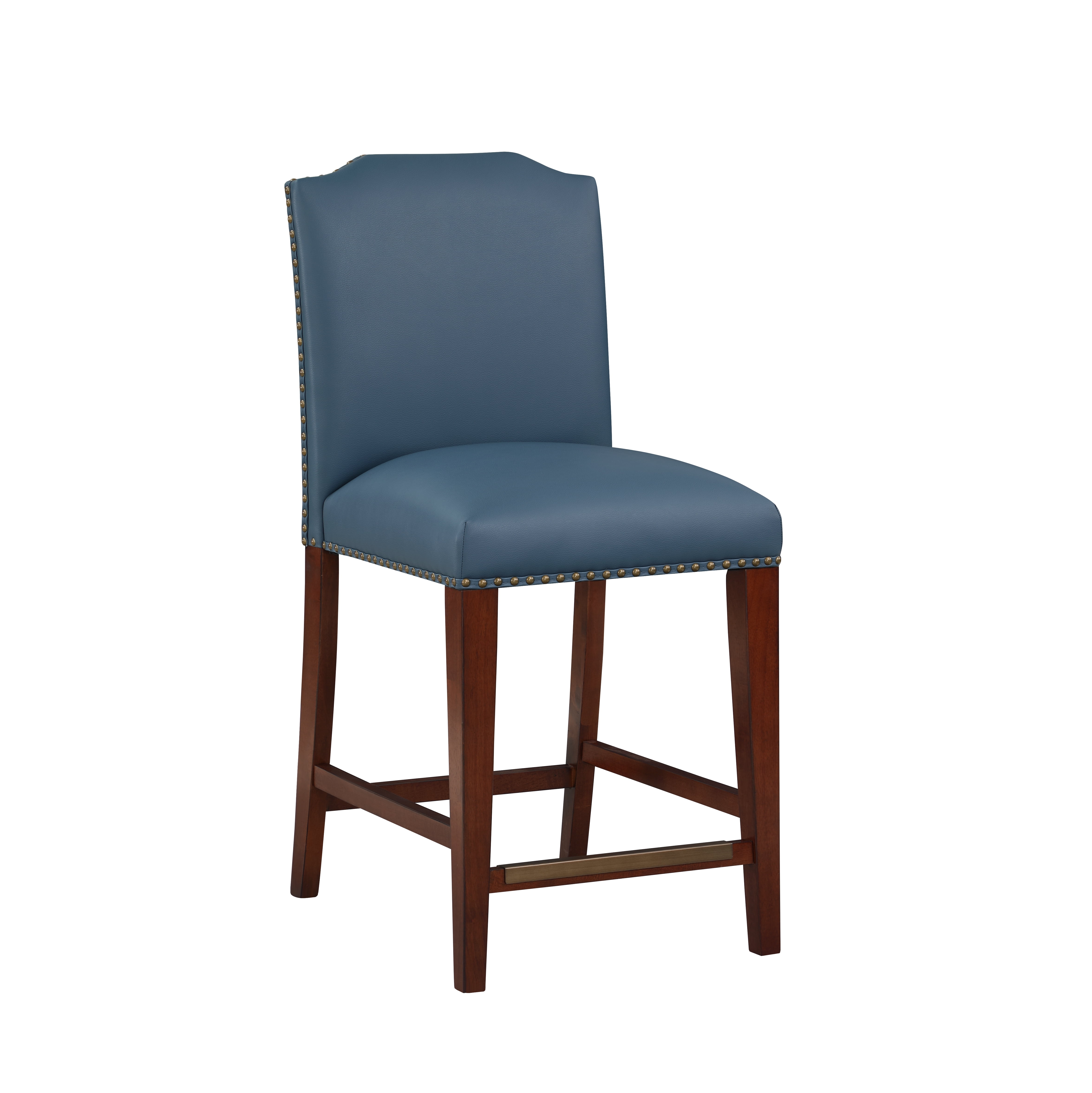 Knubmt Faux Leather Counter Stool with Wood Frame, Modern Dining Chair ...
