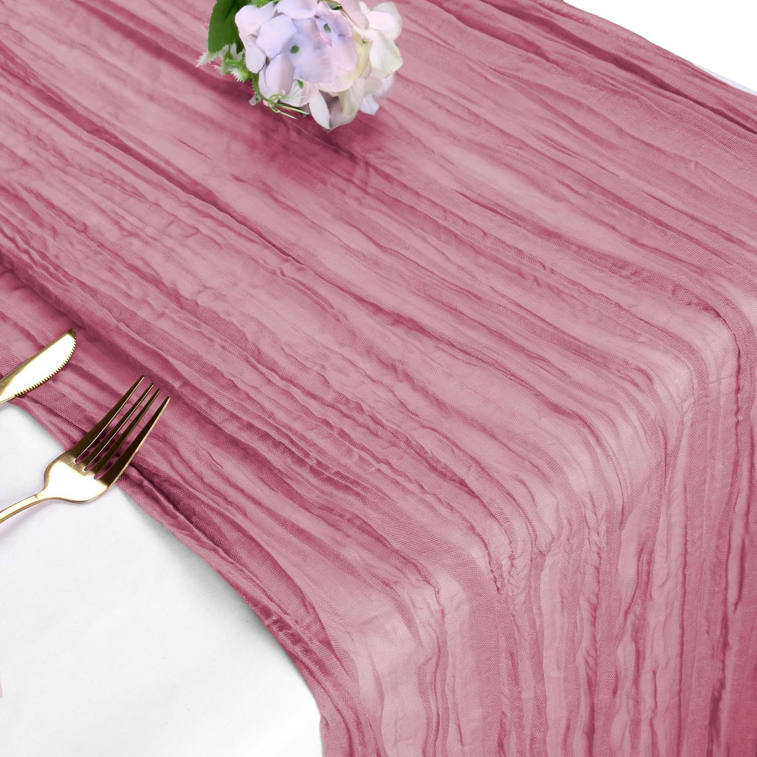 Knubmt Gauze Table Runner Cheesecloth Table Runners for Wedding ...