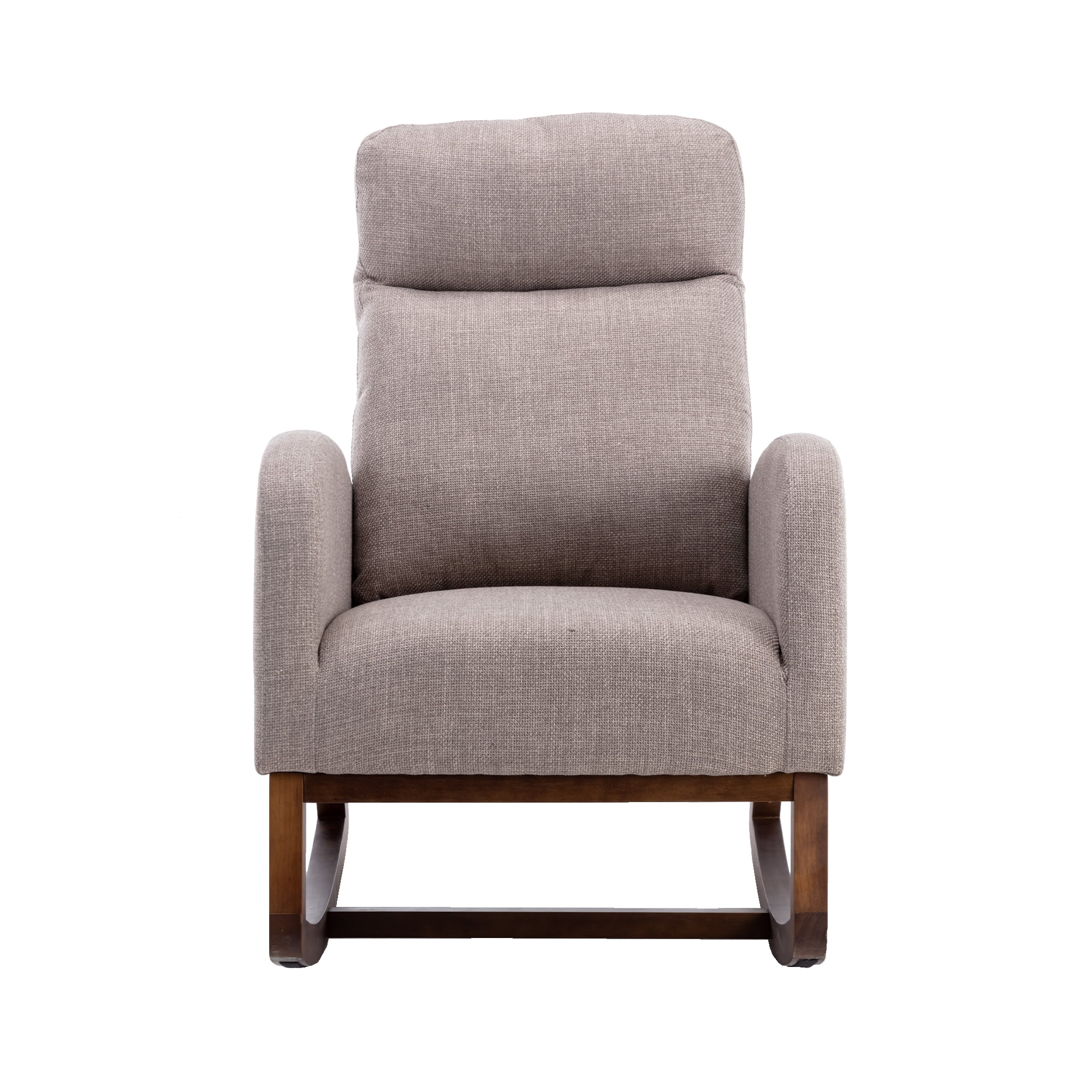 Knubmt High Back Rocking Chair with Wood Frame, Perfect for Bedroom ...