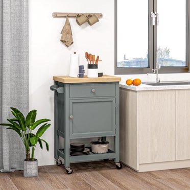 Dextrus Kitchen Island on Wheels with Drawers and Doors, Kitchen ...
