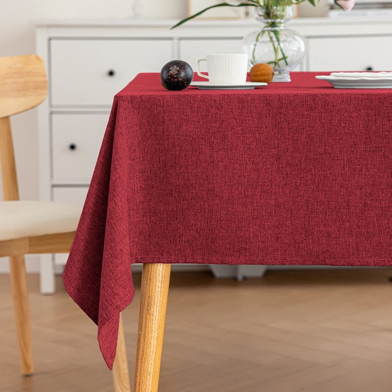 Knubmt Linen Tablecloth Rectangle Dining Decorative Table Clothes Solid ...