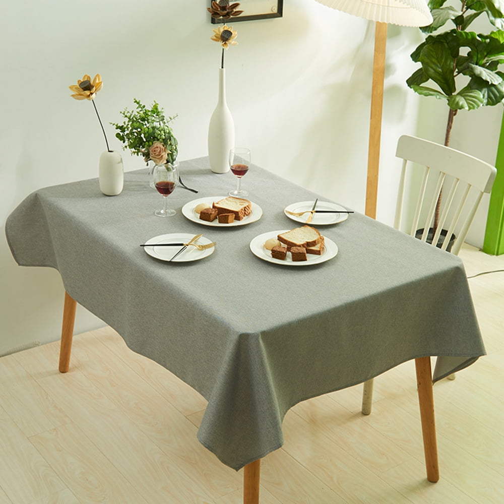 Knubmt Linen Tablecloth Rectangle Table Cloth Farmhouse Waterproof ...