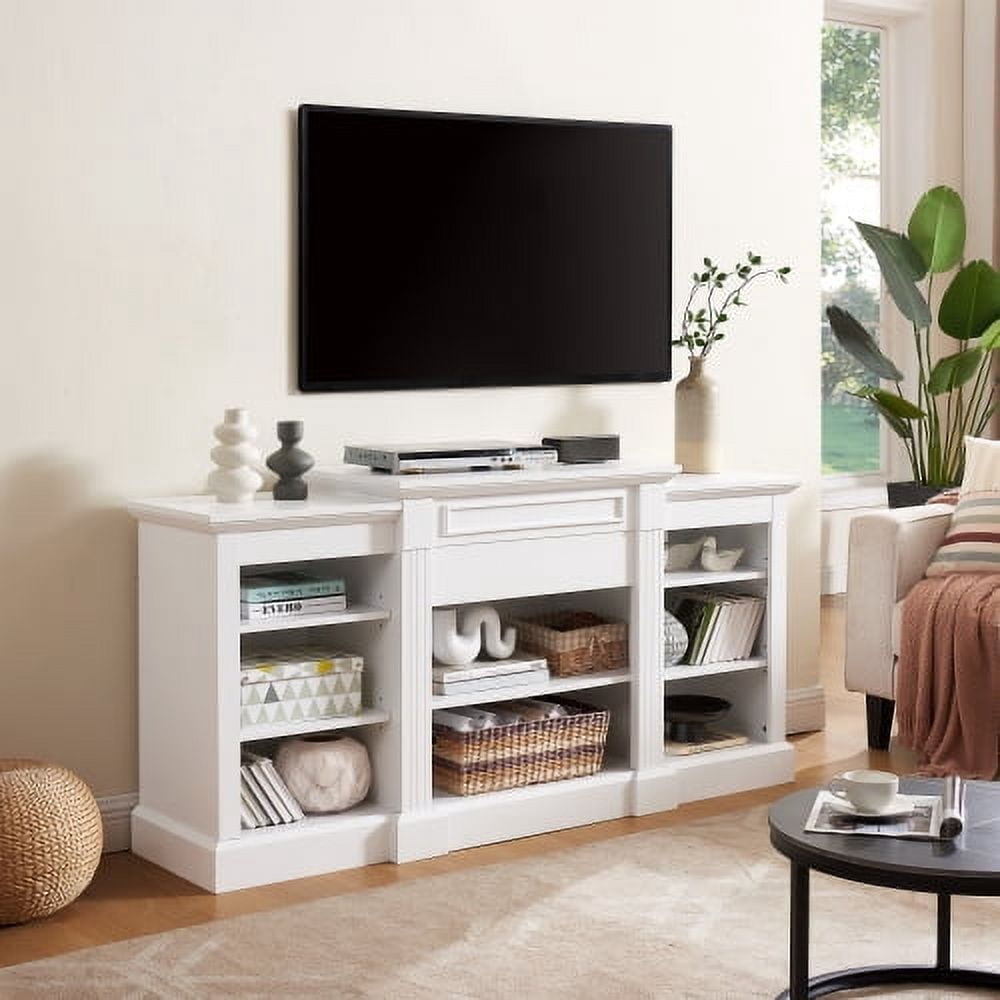 Knubmt Media Entertaionment with Storage Cabinet, Wood TV Stand with ...