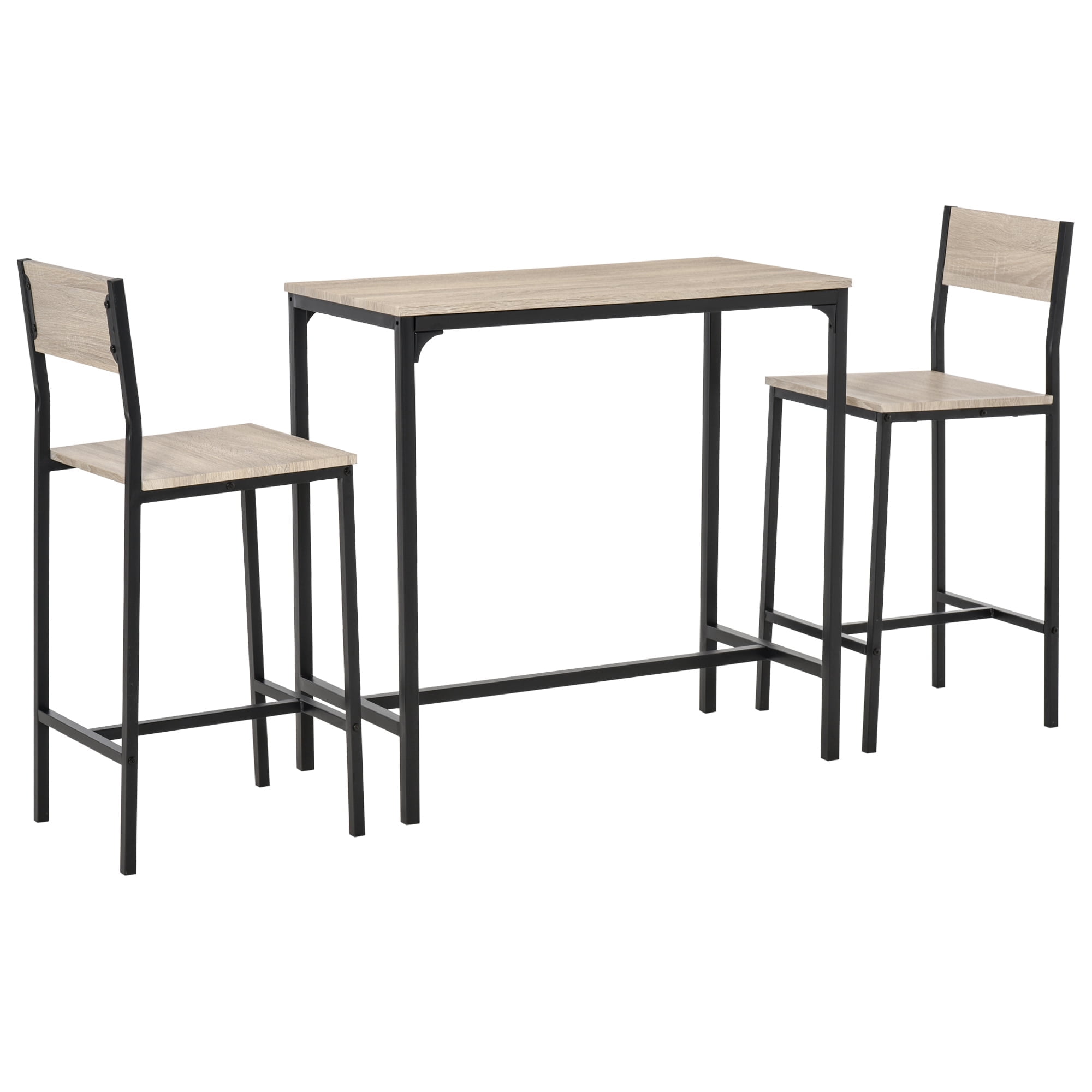 Knubmt Metal Frame Wood Tabletop Dining Table Set for 2, 1 Pack Dining ...