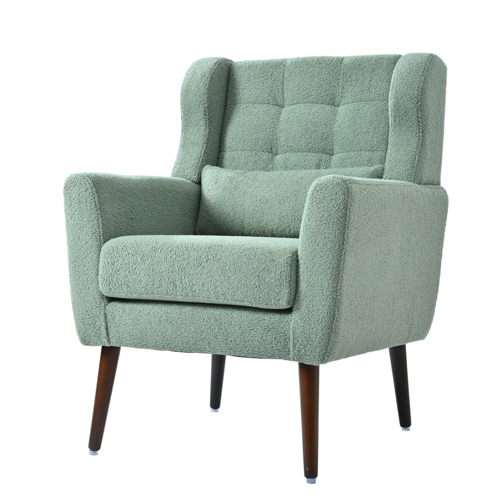 Knubmt Modern Comfy Club Chiar Accent Chair with Wood Legs, Upholstered ...