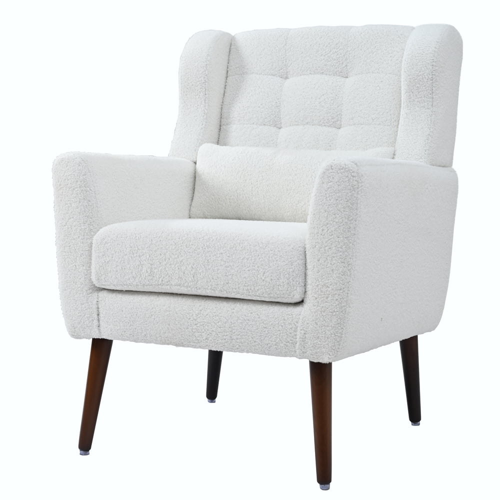 Knubmt Modern Comfy Club Chiar Accent Chair with Wood Legs, Upholstered ...