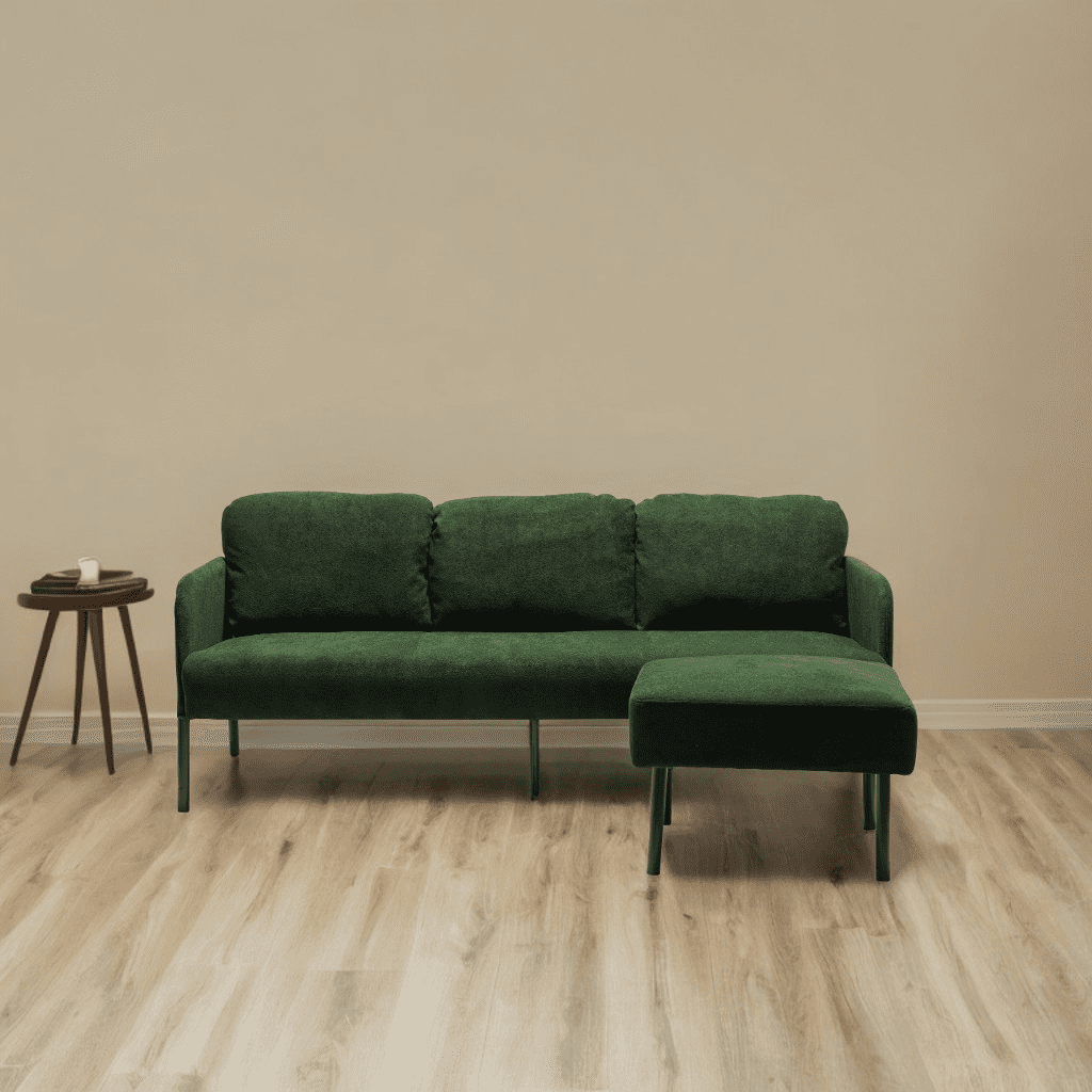 Knubmt Modern Upholstered Polyester Fabric Sofa Couch with Ottoman, 3 ...