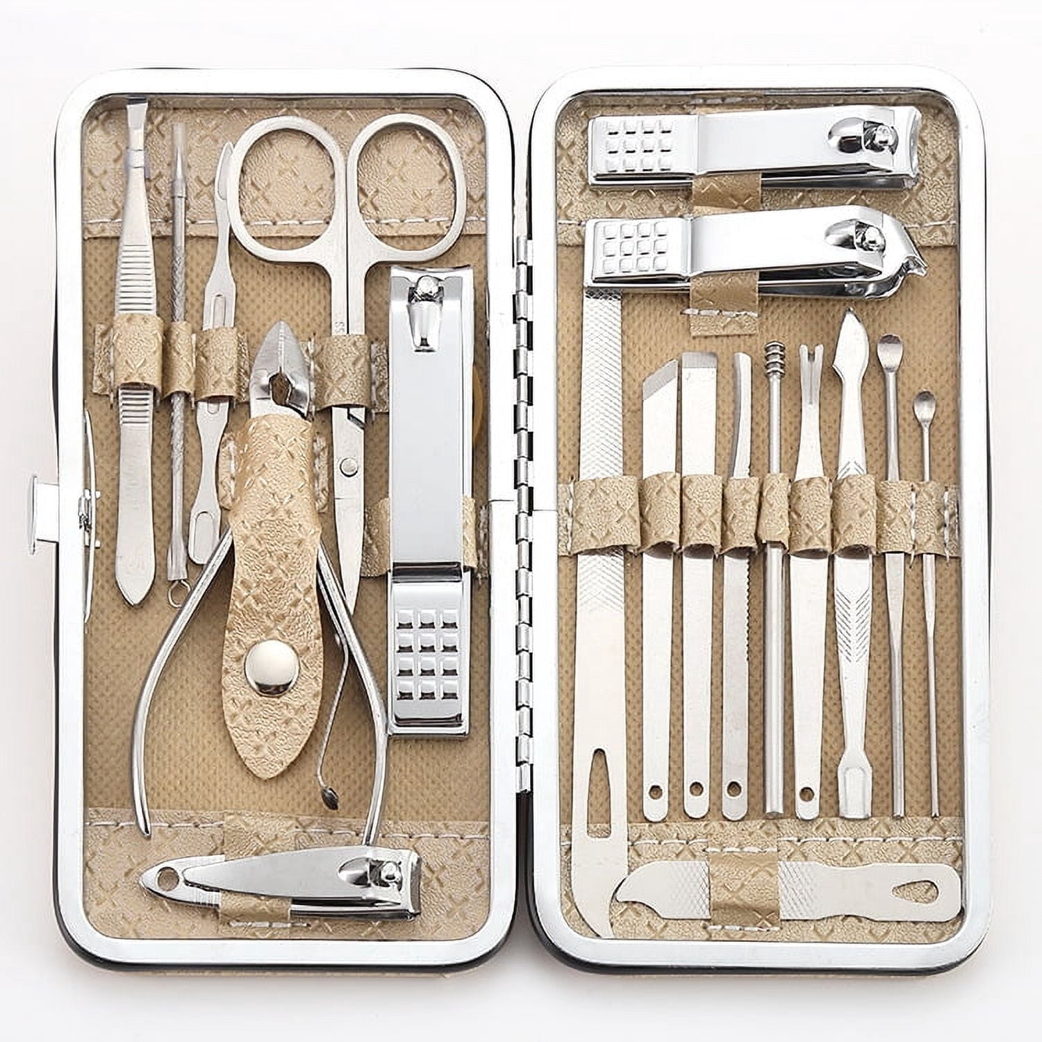 Knubmt Pack of 19 Nail Care Tool Kit Manicure Pedicure Set Stainless ...