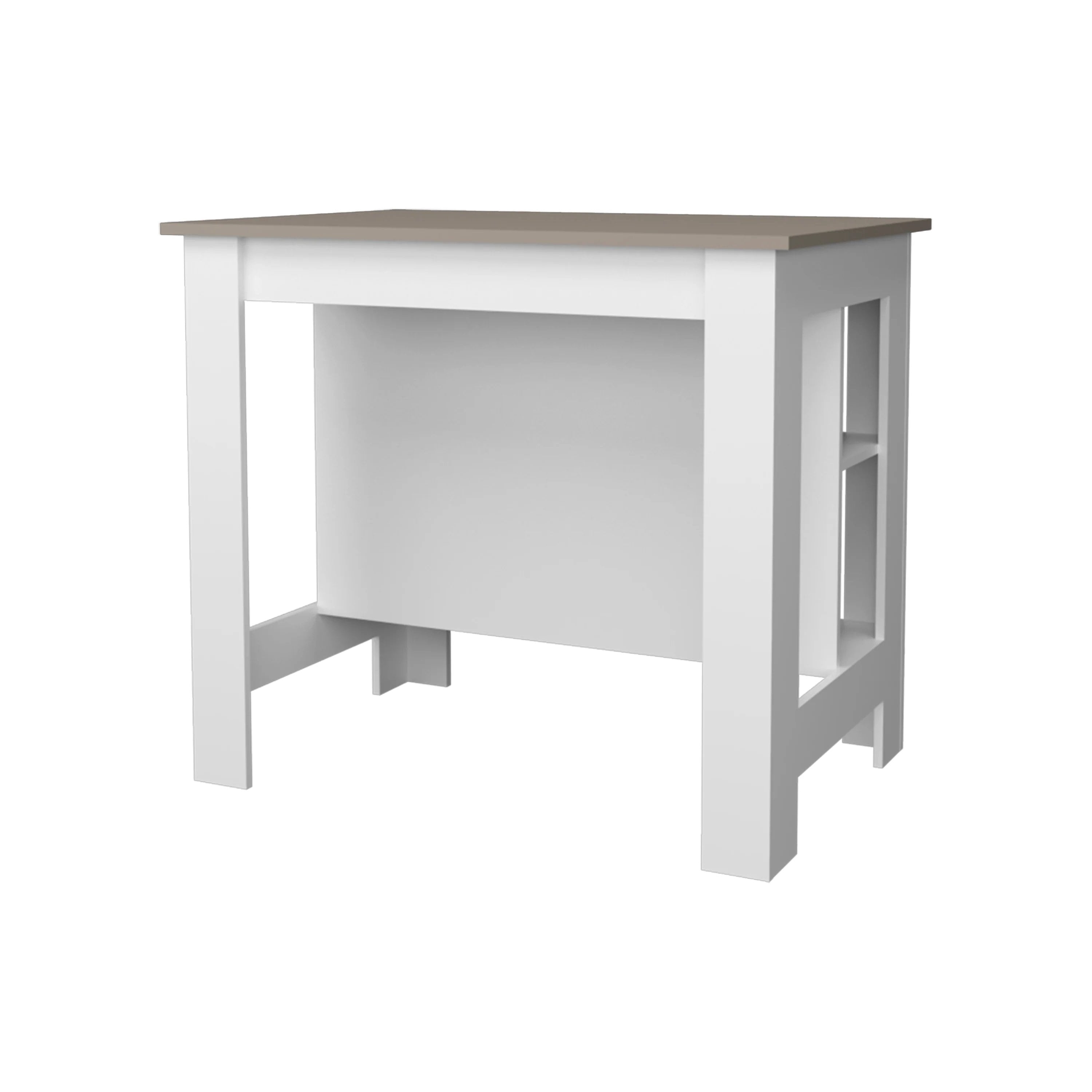 Knubmt Rectangle Kitchen Island with Open Storage Shelf, Wood Island ...