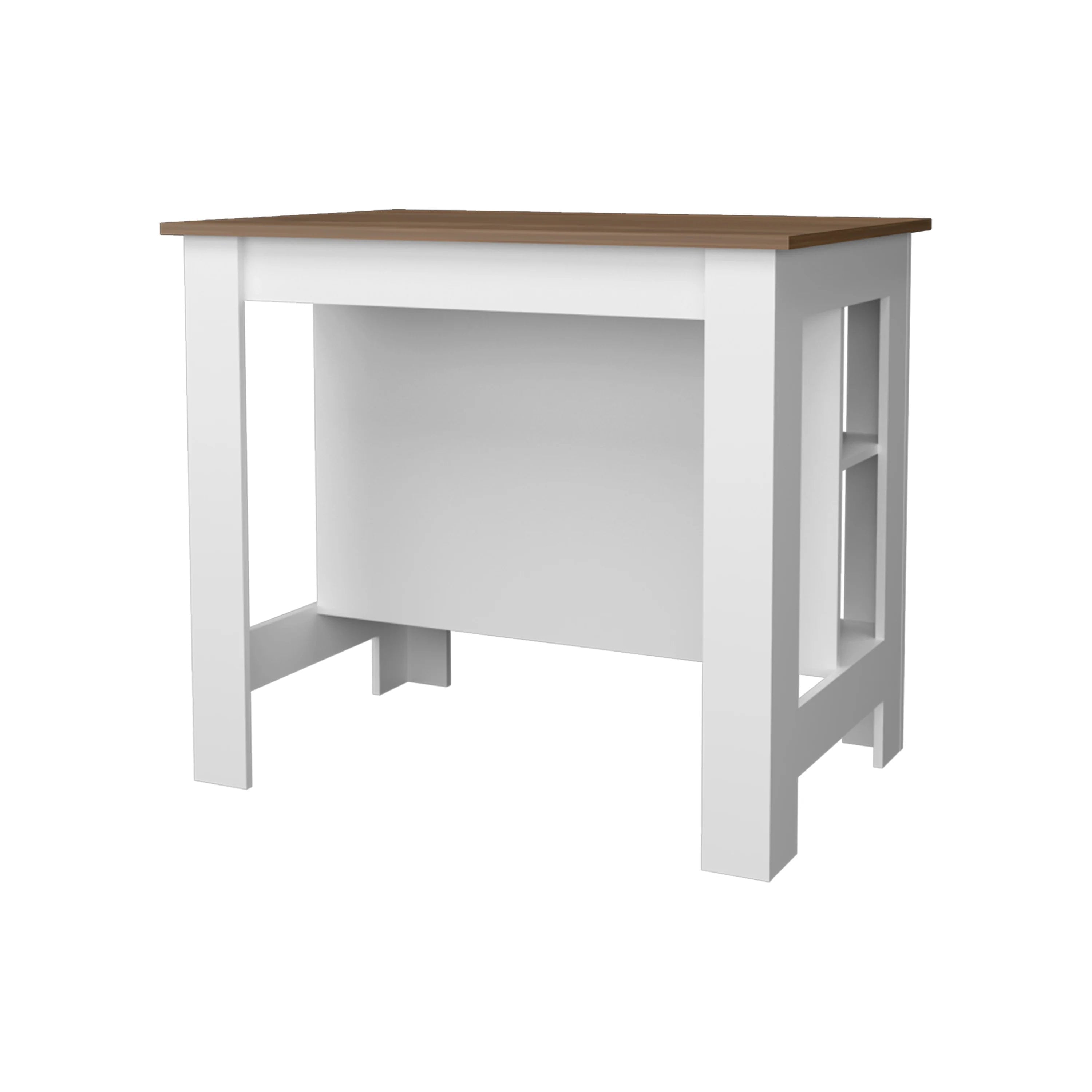 Knubmt Rectangle Kitchen Island with Open Storage Shelf, Wood Island ...