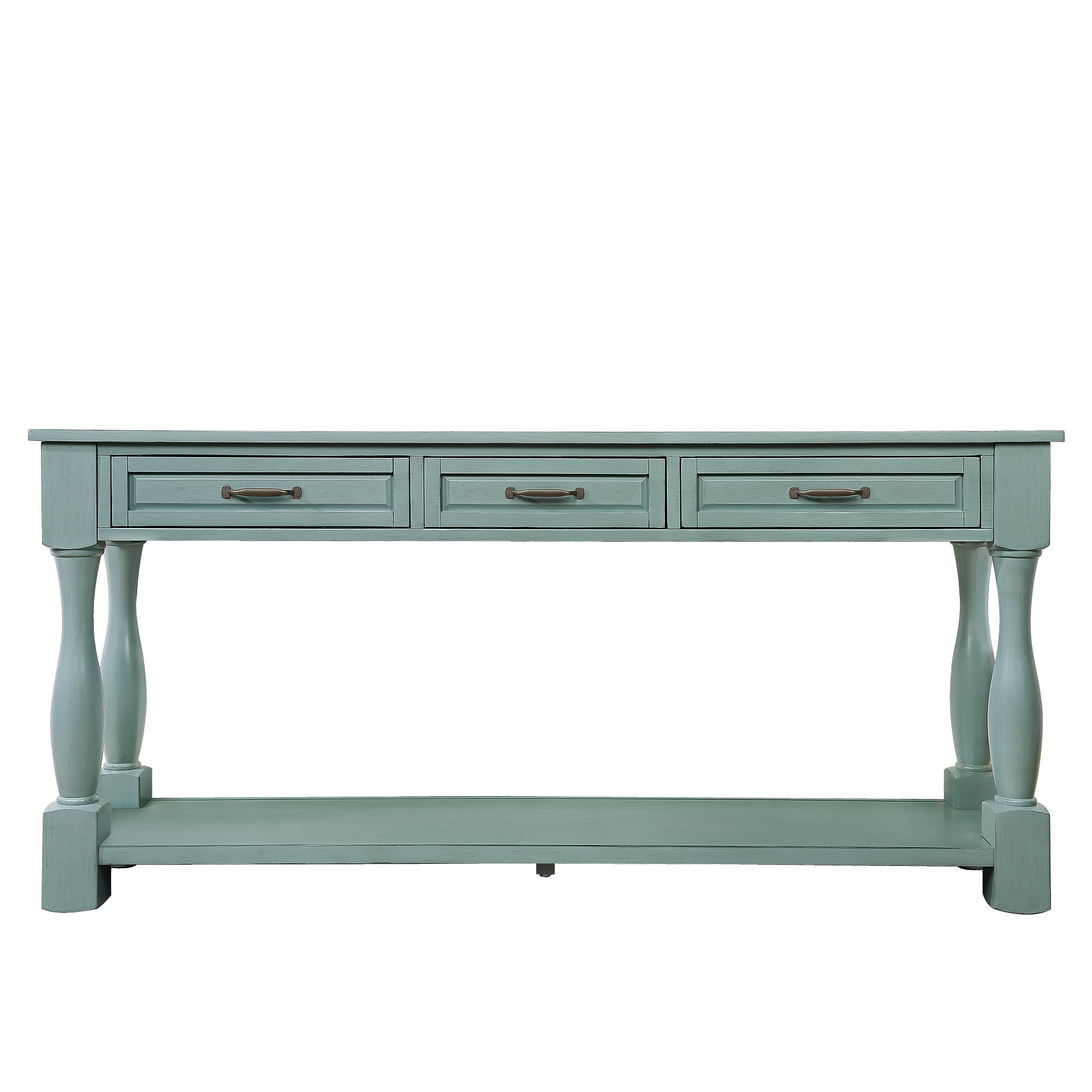 Knubmt Rectanle Sofa Table with 3 Drawers and 1 Bottom Shelf, Wood ...