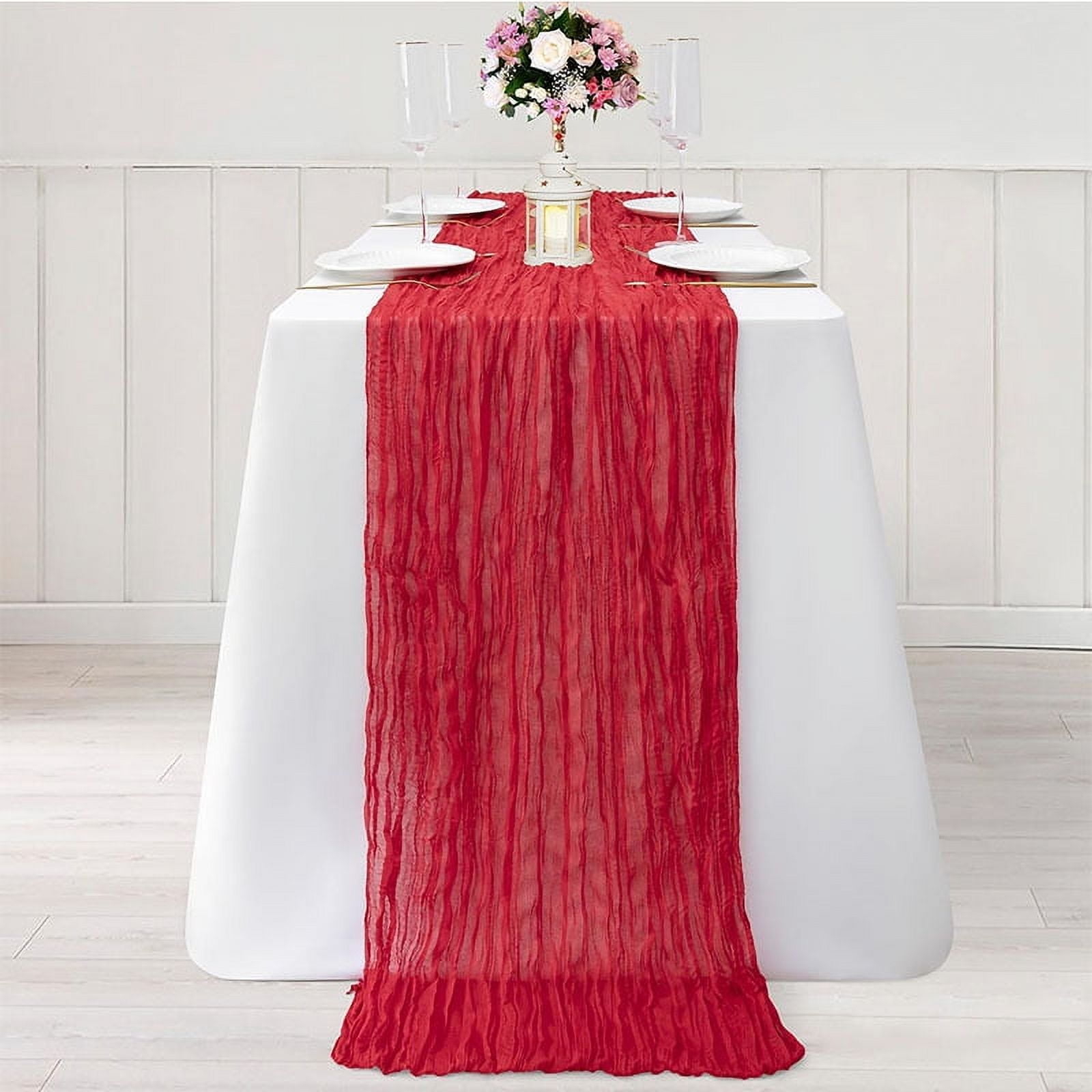 Knubmt Rustic Cheesecloth Table Runner Gauze Fabric Table Runner Sheer ...