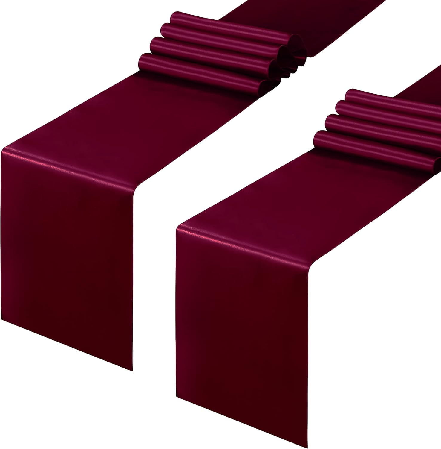 Knubmt Set of 2 Satin Table Runners 12 x 108 Inch Long Silk Smooth ...