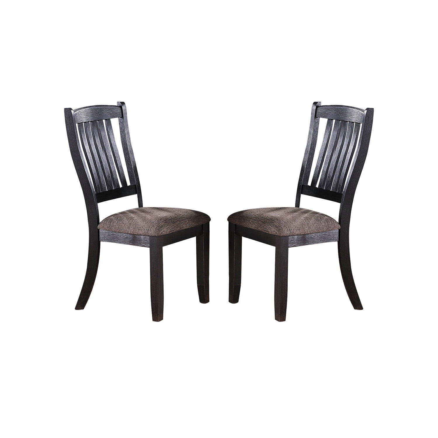 Knubmt Set of 2 Upholstered Fabric Set Side Chair Wood Frame Dining ...