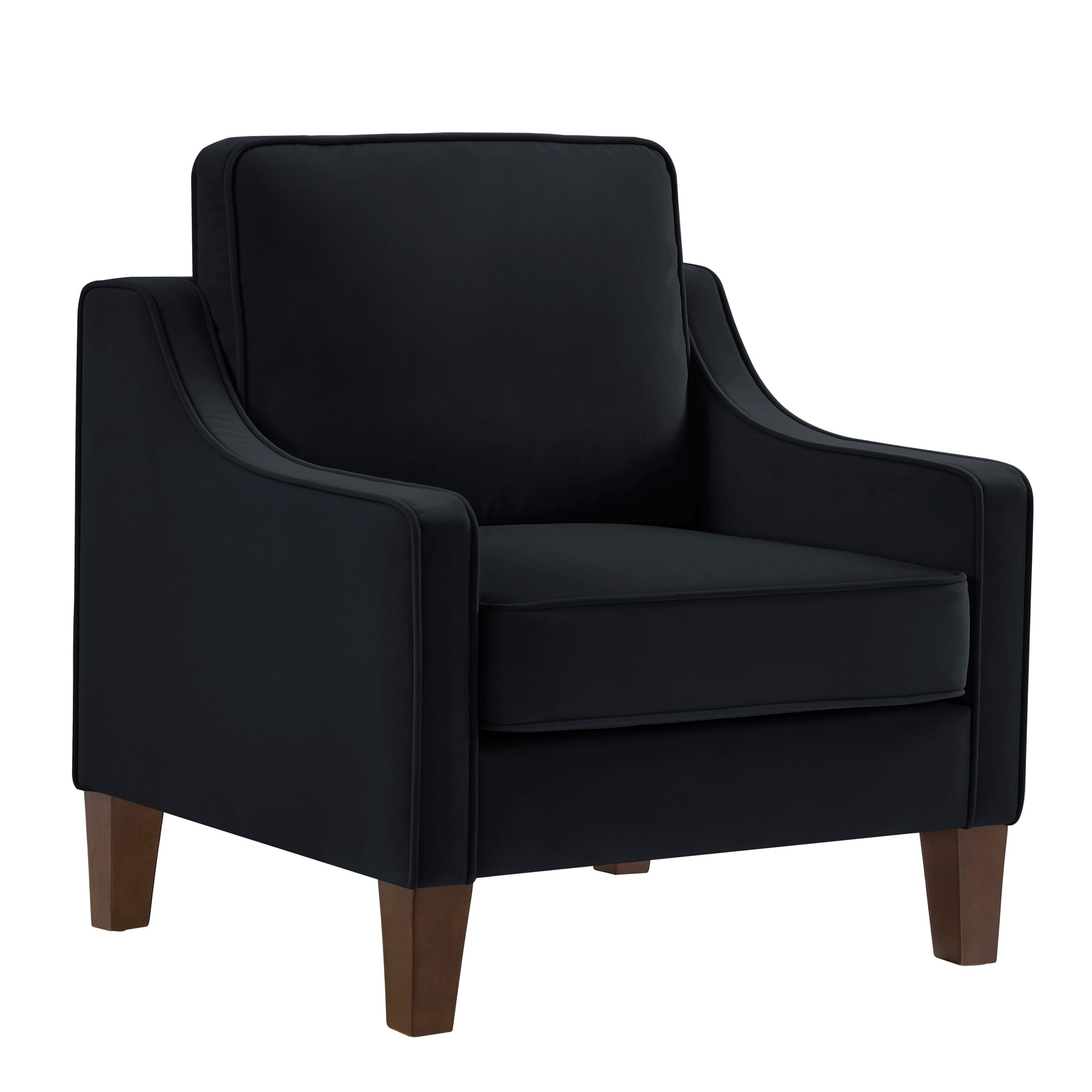 Knubmt Single Seat Accent Chair with Wooden Legs, Upholstered Velvet ...