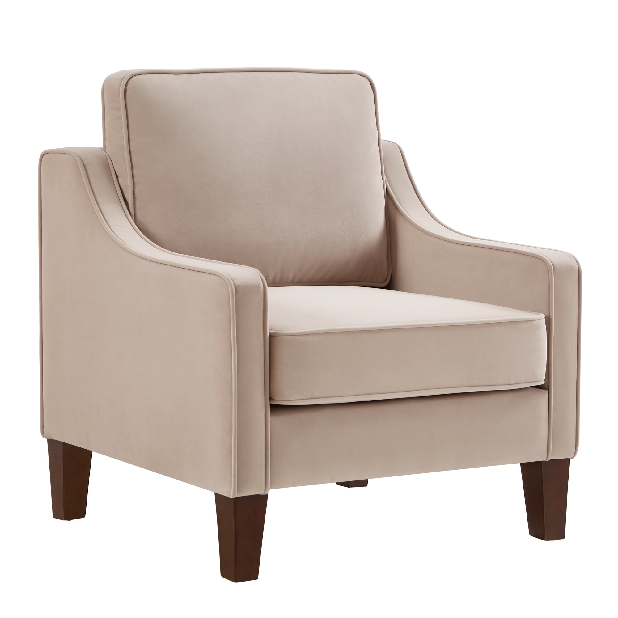 Knubmt Single Seat Accent Chair with Wooden Legs, Upholstered Velvet ...