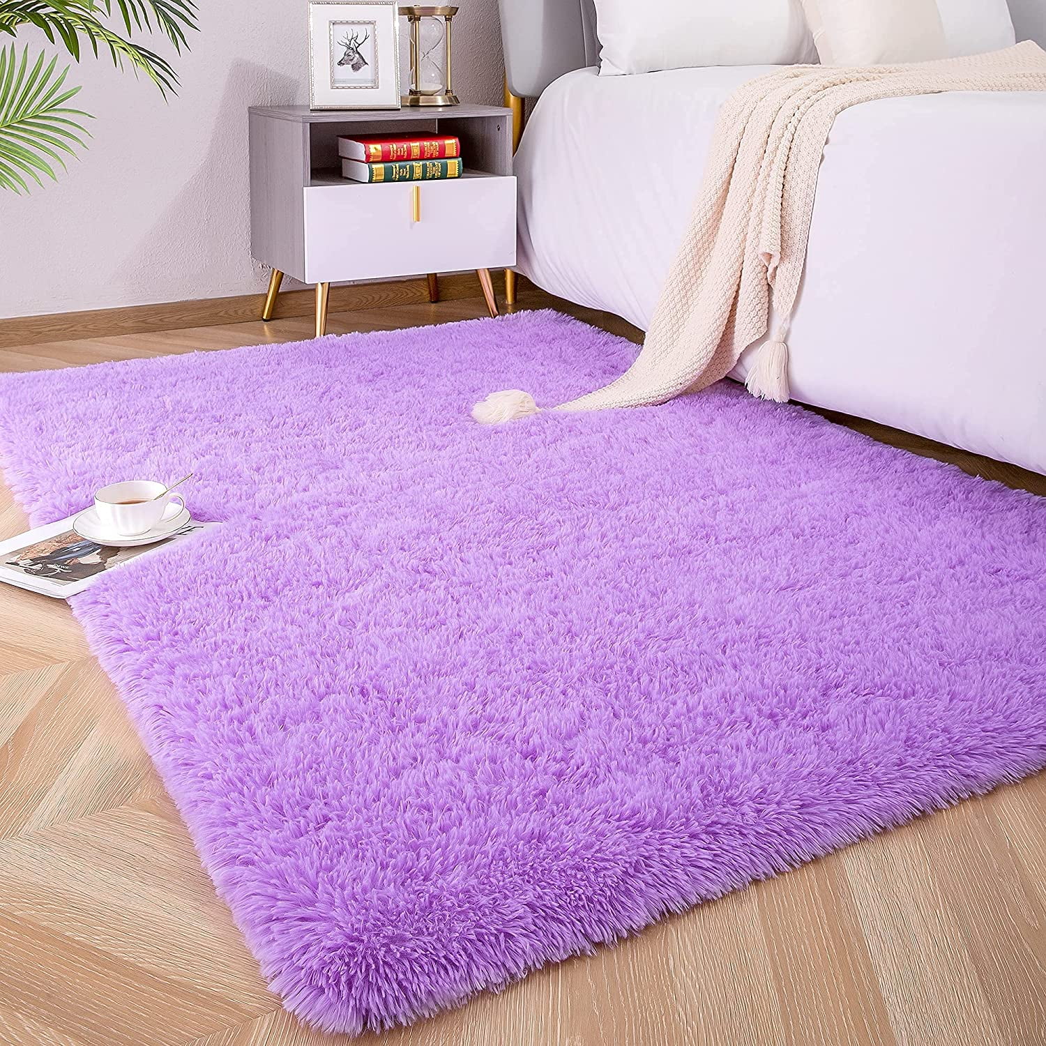 Knubmt Soft Area Rugs Modern Fluffy Rug Plush Bedside Carpet Indoor ...