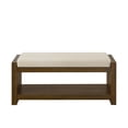 Knubmt Upholstered Removable Padded Seat Bench with Lower Shelf, 40 ...