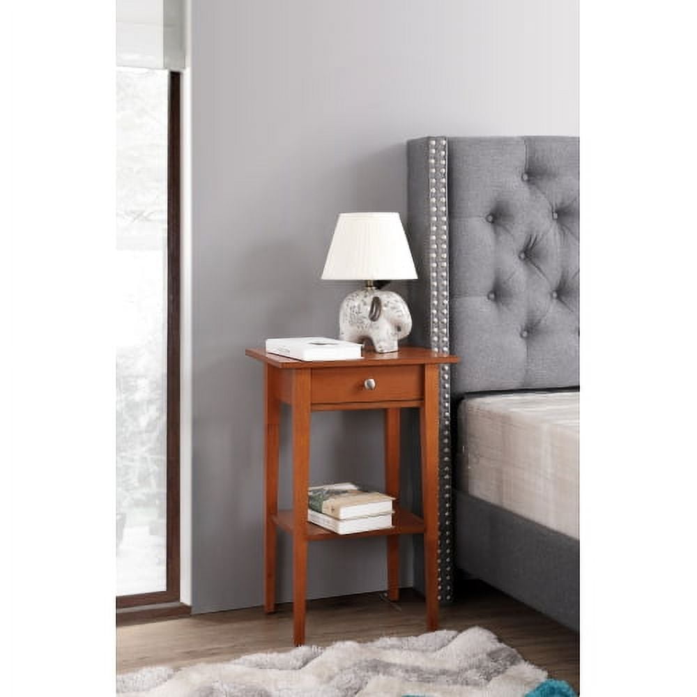 Knubmt Wood Nightstand with 1 Drawer and Bottom Shelf, Beside Table for ...