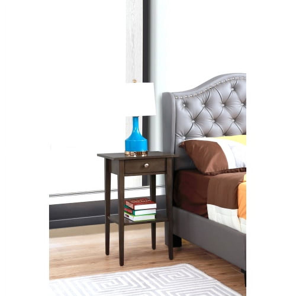 Knubmt Wood Nightstand with 1 Drawer and Bottom Shelf, Beside Table for ...