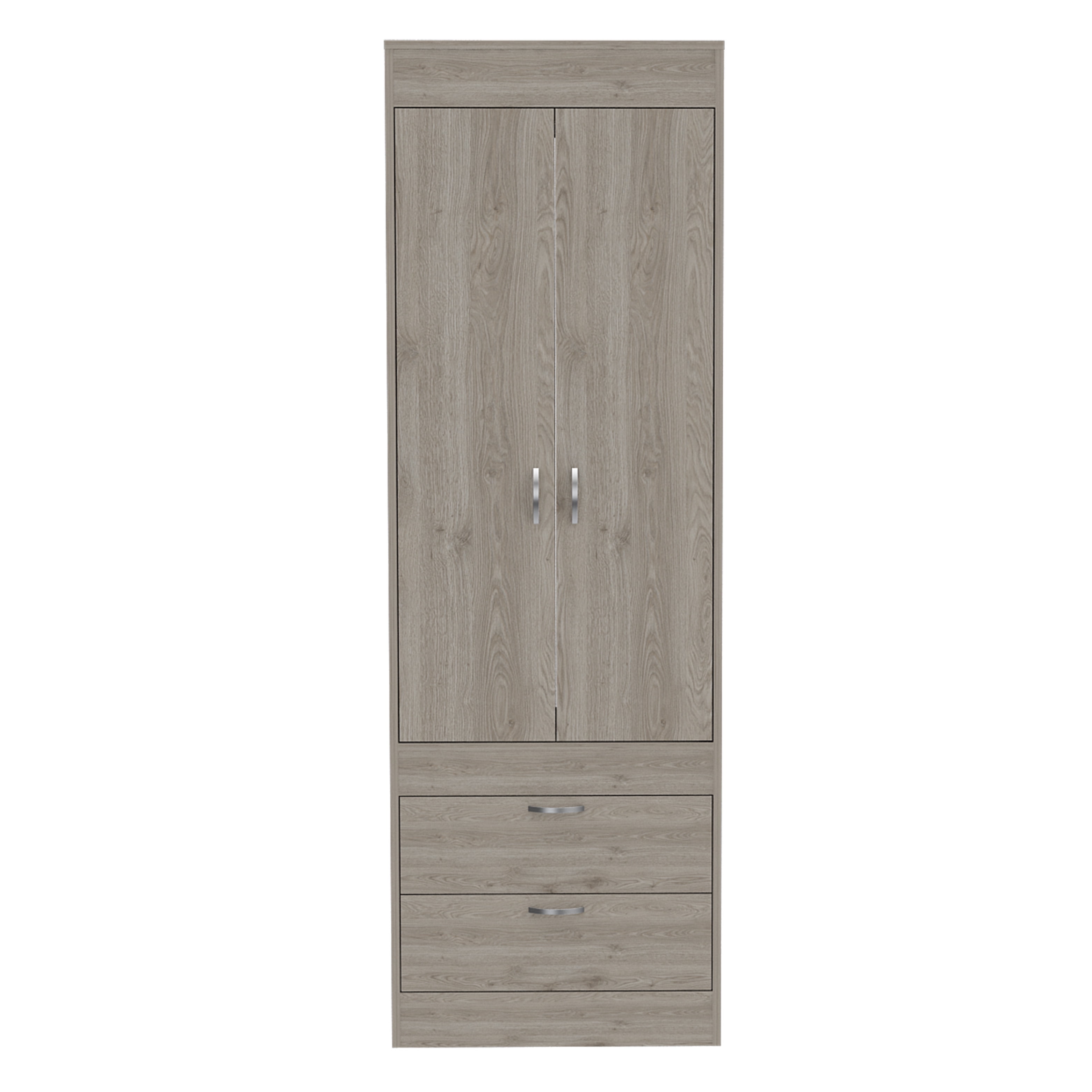 Knubmt Wood Storage Cabinet with 2 Drawers and Metal Handle, 2 Door ...
