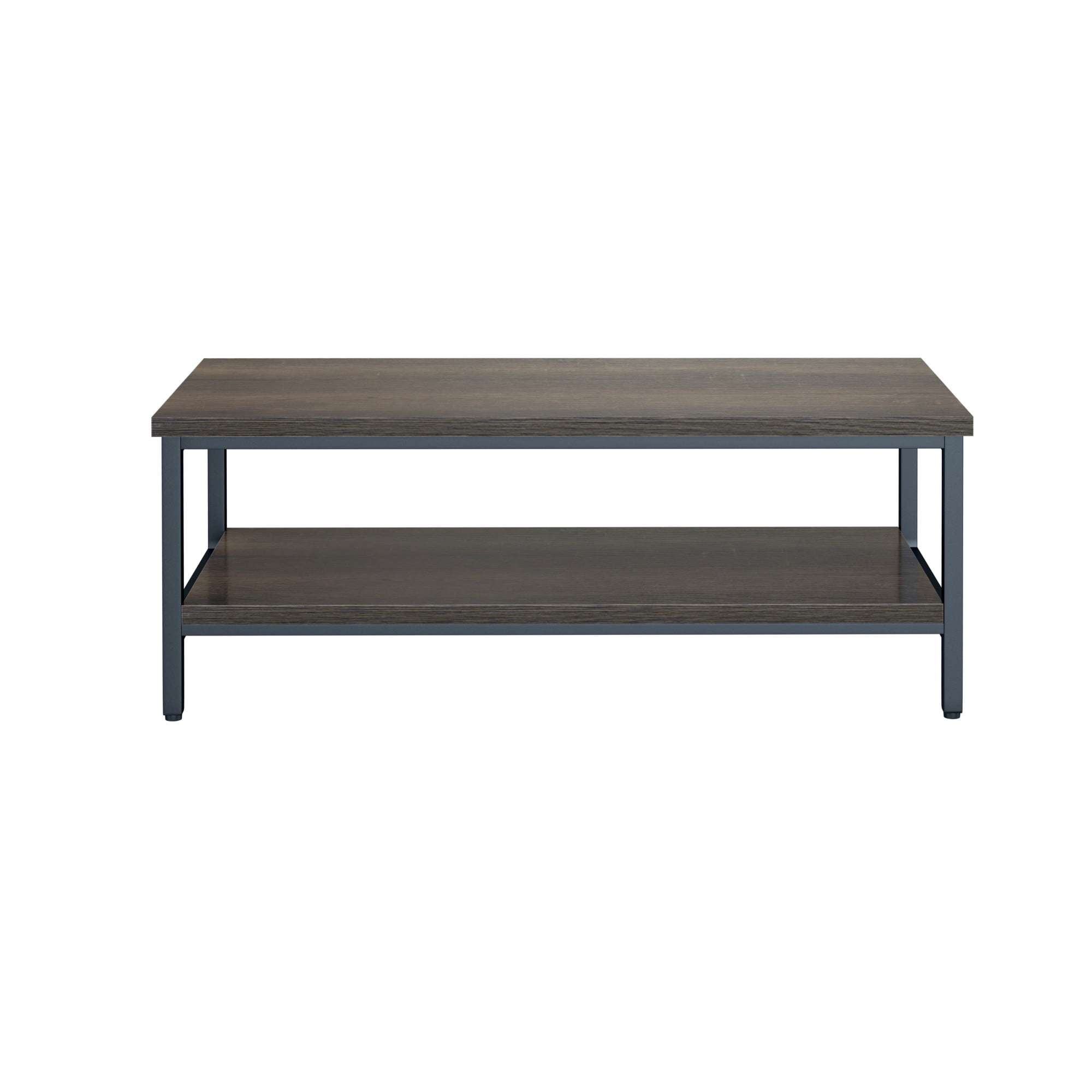 Knubmt Wood Top Coffee Table with Bottom Shelf, Rectangle Center Table ...