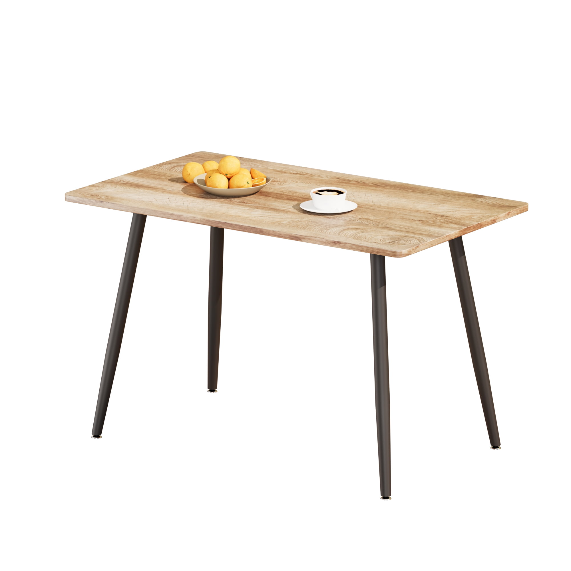 Knubmt Wood Top Dining Table with Metal Legs, Rectangle Dining Desk ...