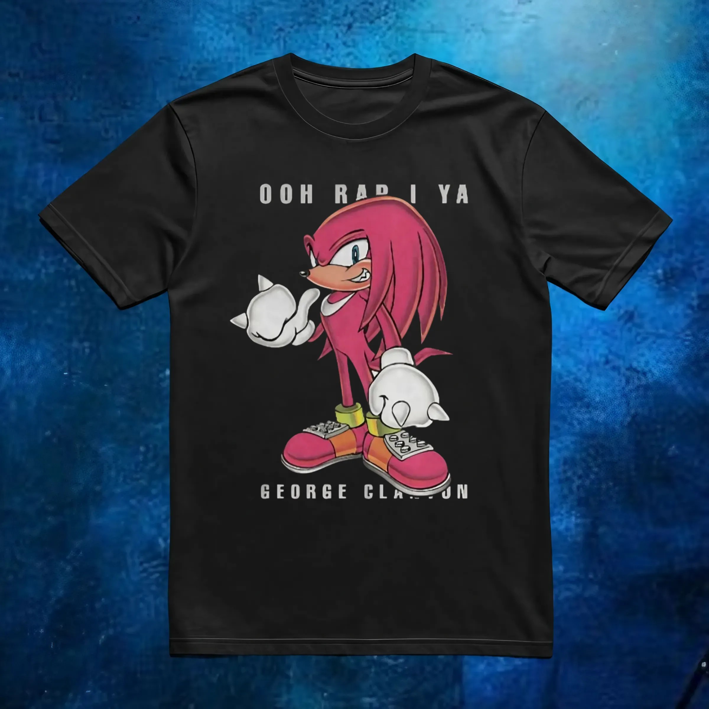 Knuckles Sonic the Hedgehog Ooh Rap I Ya George Clanton T Shirt ,Black ...