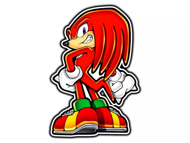 Knuckles The Echidna Retro Waterproof Sticker Phone Decal Water Bottle ...