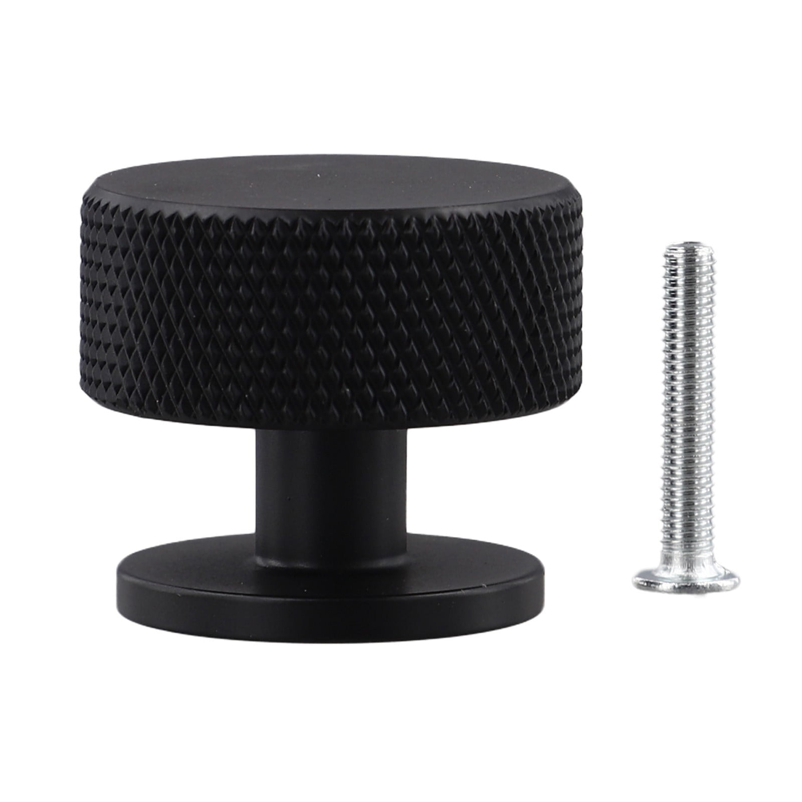 Knurled Cabinet Knob Matt Black Aluminium Kitchen Cabinet Door Cupboard Drawer Black Smile Home ...