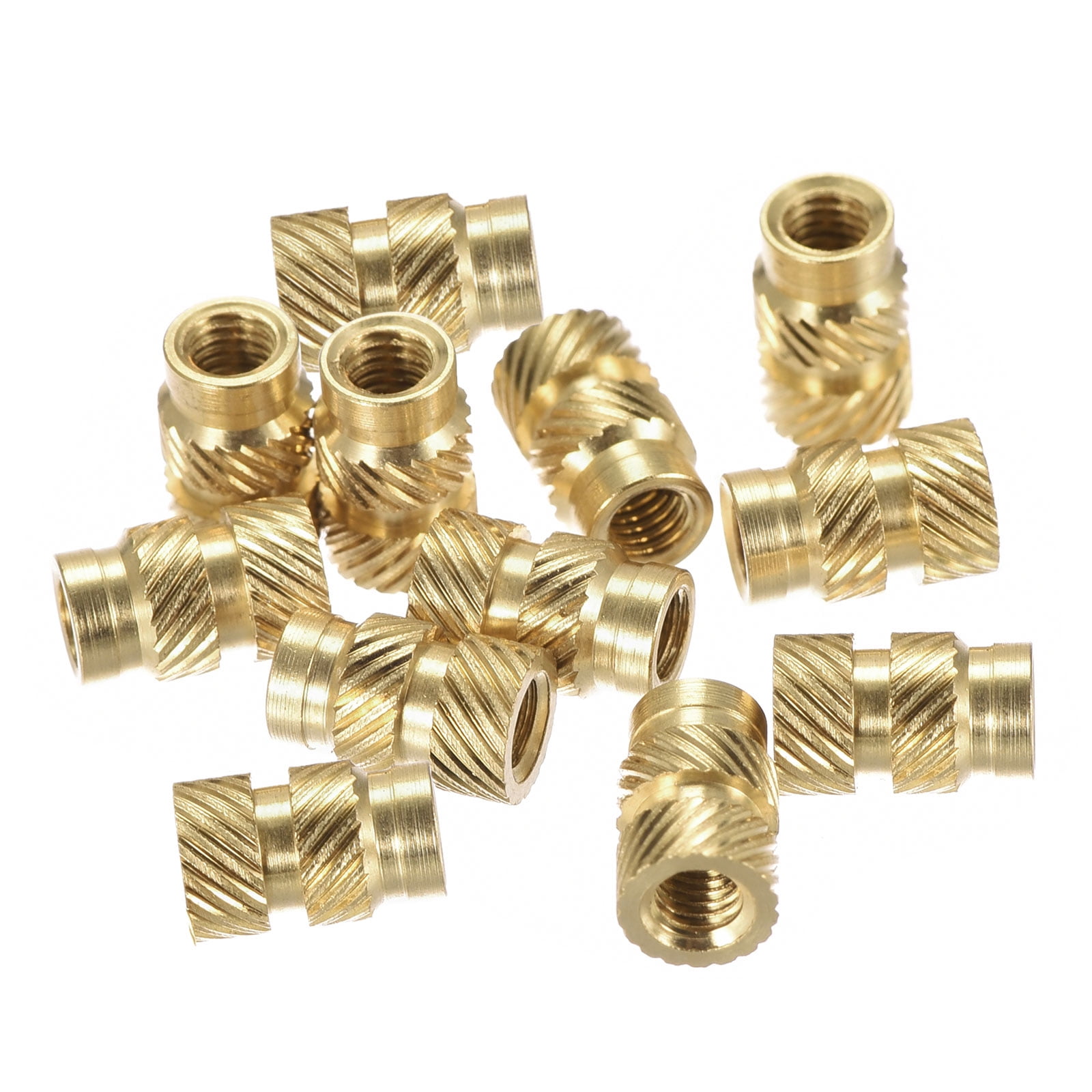Uxcell Knurled Insert Nut M3 x 10mm L x 5mm OD Female Thread Brass ...