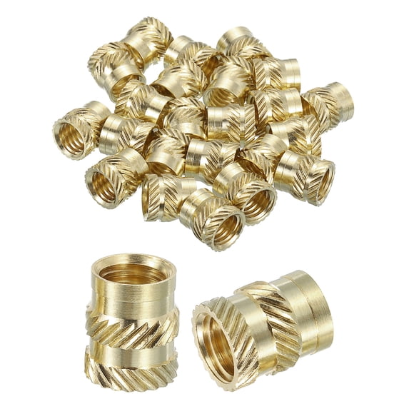 Knurled Insert Nuts, 25 Pack M8 x 12mm L x 10mm OD Brass Heat Set ...
