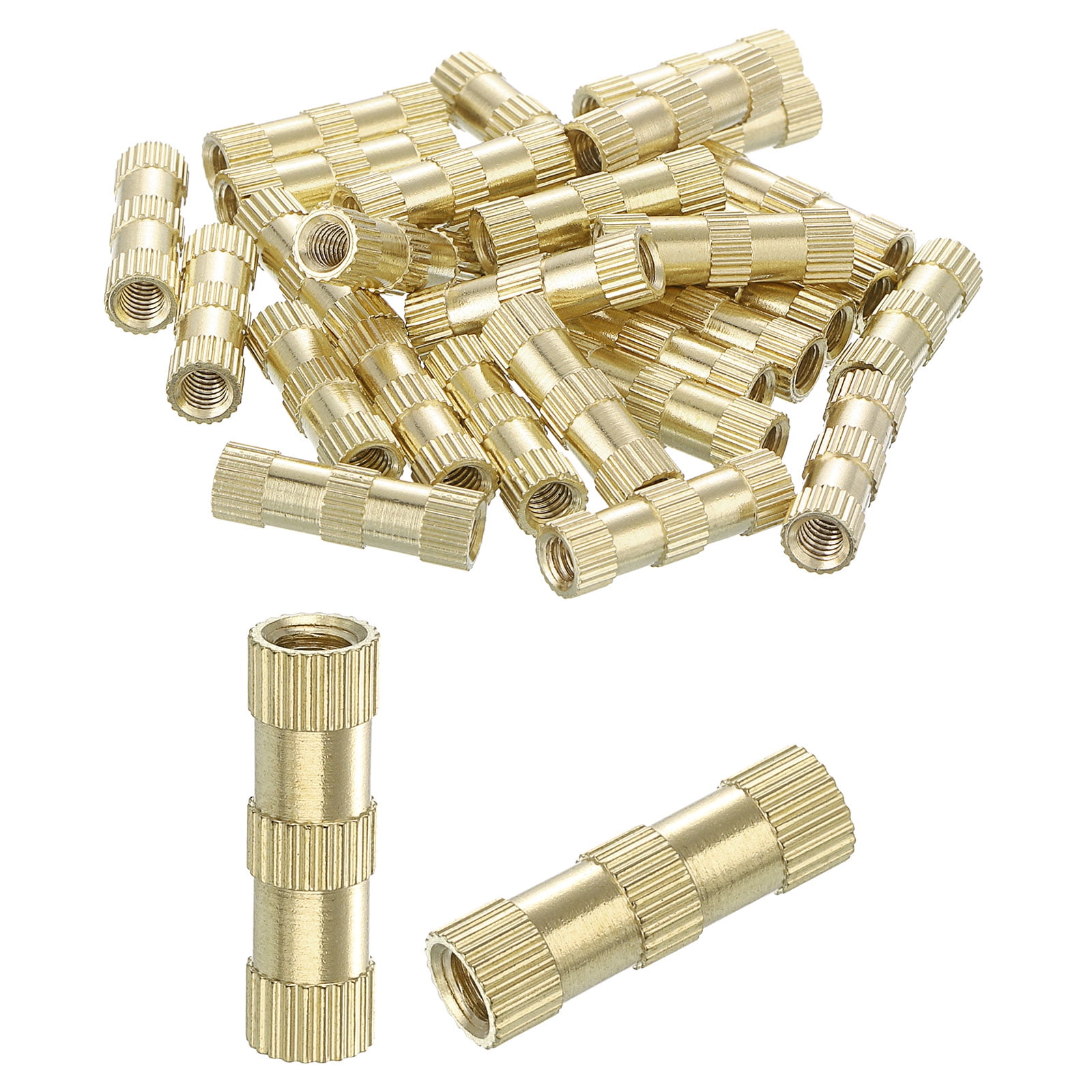 Knurled Insert Nuts, 30Pack M4 x 20mm(L) x 6mm(OD) Thread Printing ...