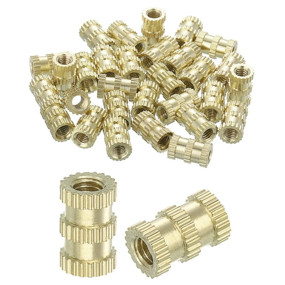 Knurled Insert Nuts, 50Pack M3 x 8mm(L) x 5mm(OD) Thread Printing Brass ...