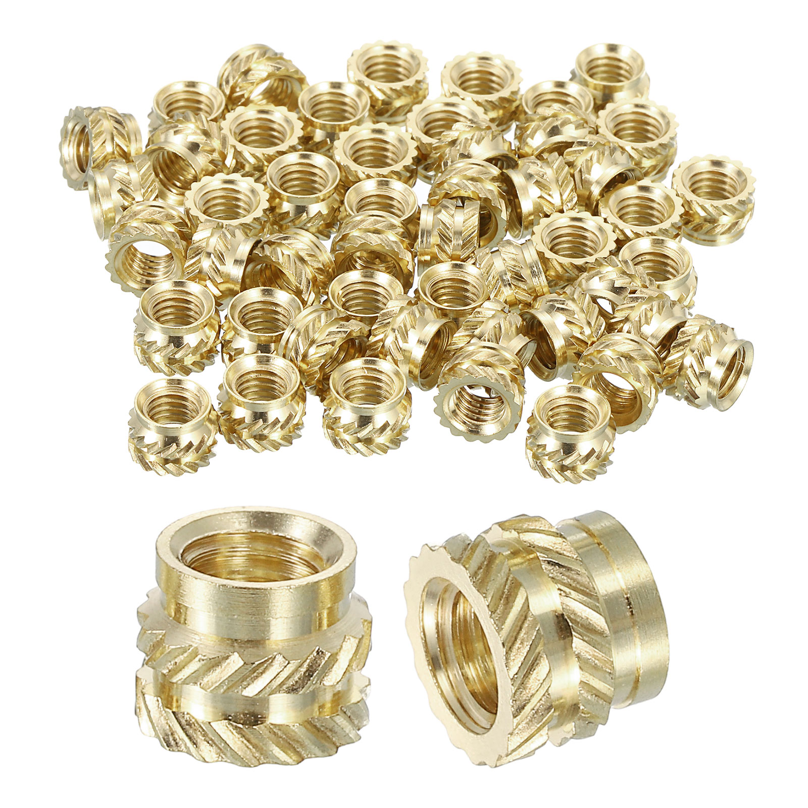 Knurled Insert Nuts, 60 Pack M5 x 6mm L x 7.5mm OD 3D Printing Brass ...